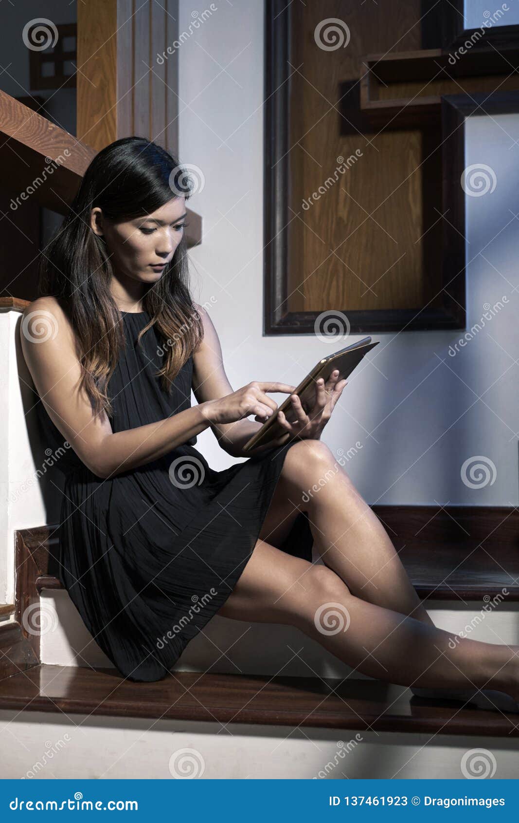 Young Woman Using Application Stock Image - Image of application ...