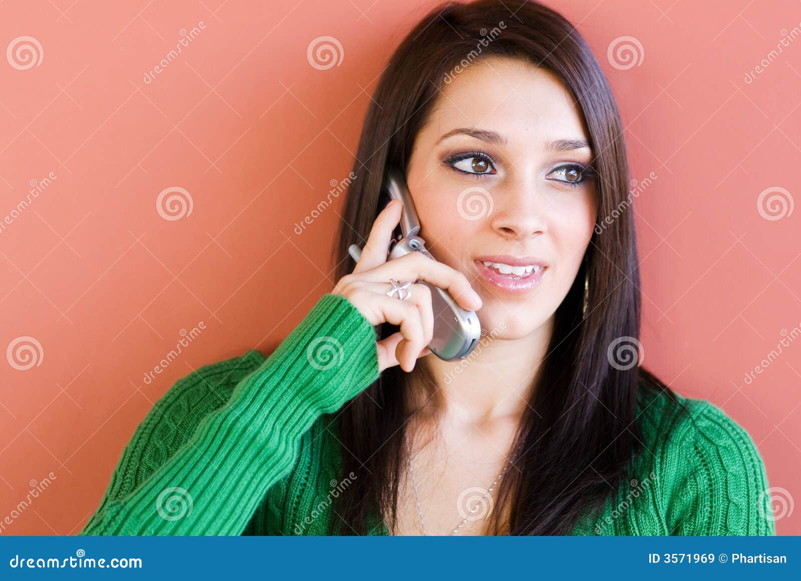 Young Woman Using Cell Phone Stock Image - Image of call, teeth: 3571969