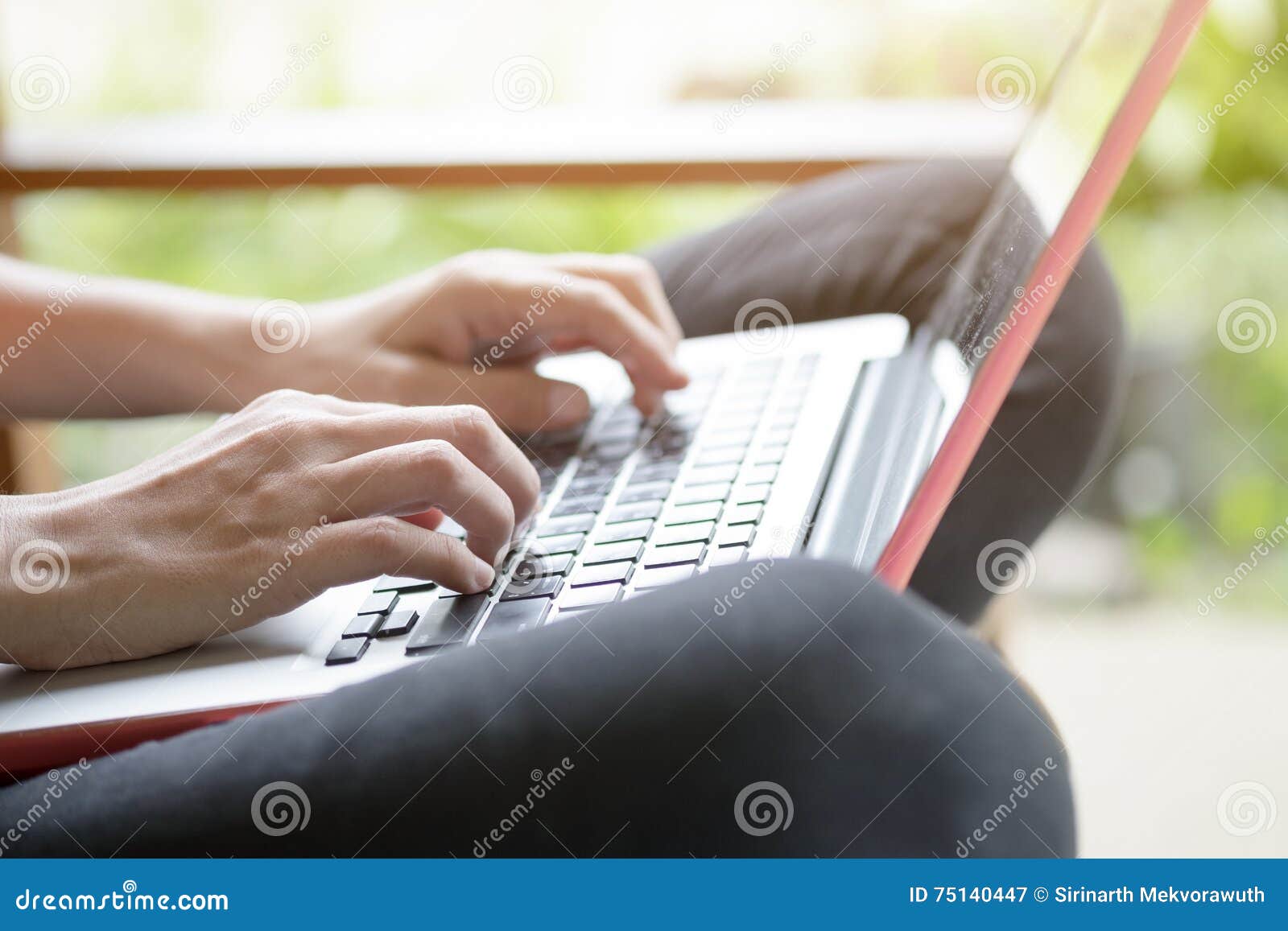 Young Woman Using Computer. Stock Image - Image of closeup, people ...