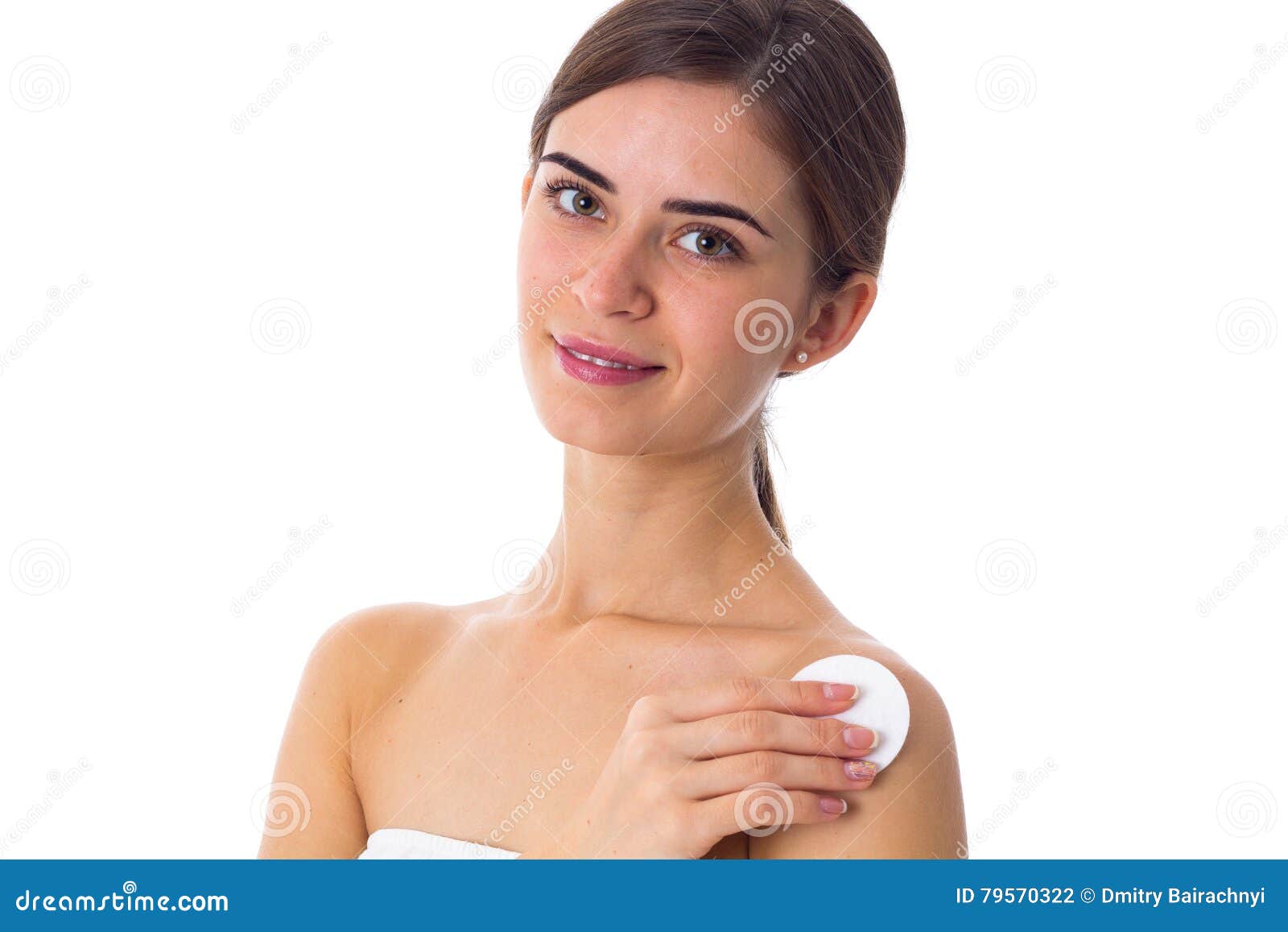 Young Woman Using Cotton Pads Stock Photo - Image of caucasian ...