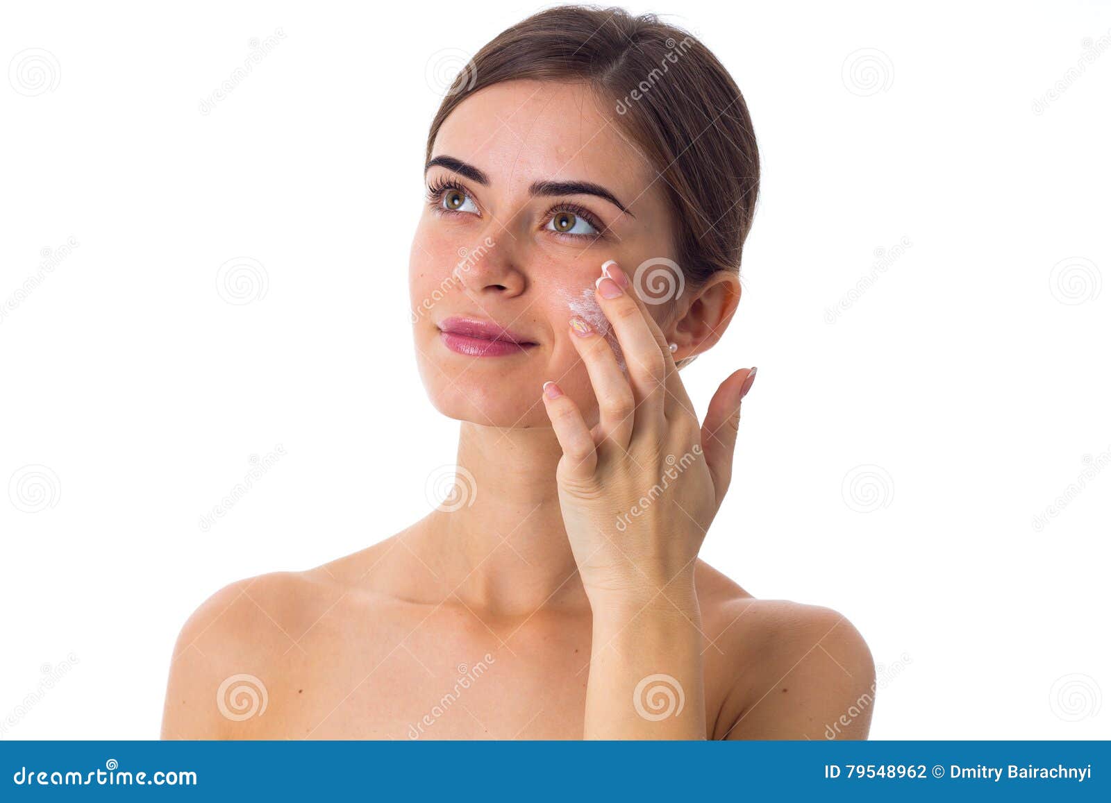 Young woman using cream stock photo. Image of clean, healthy - 79548962