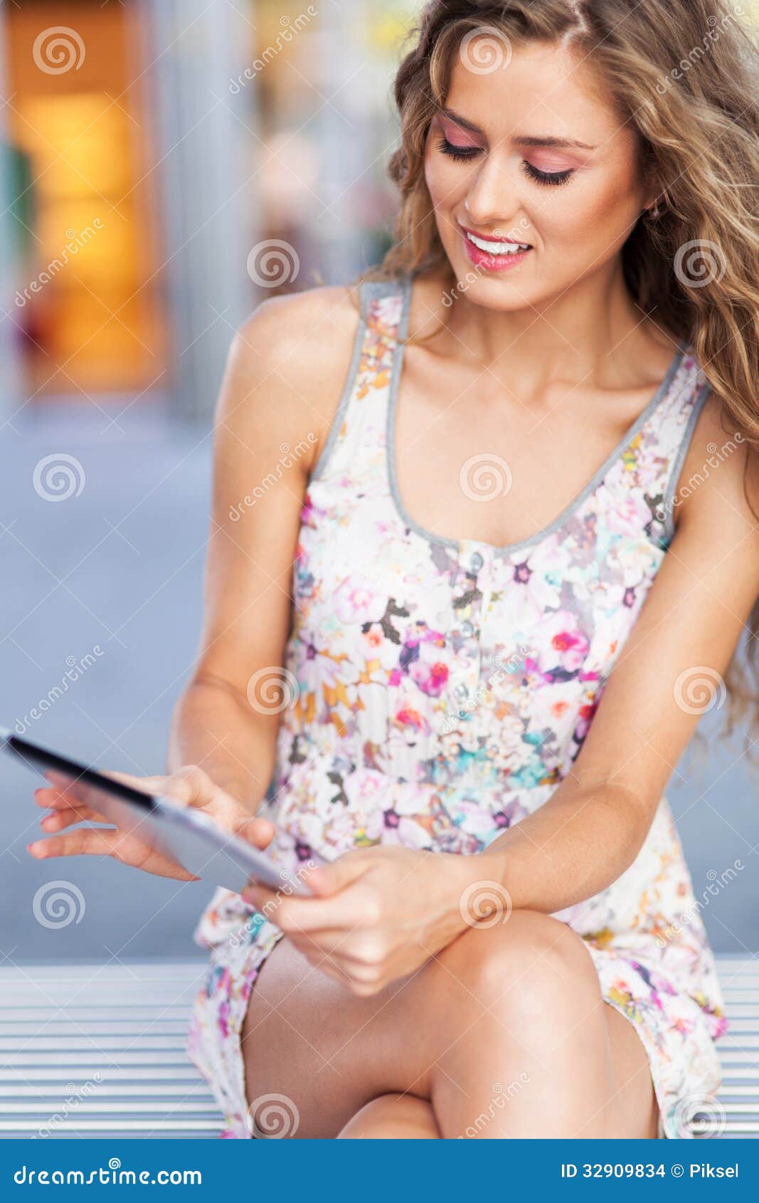 Young Woman Using Digital Tablet Stock Photo - Image of ereader ... Young Woman Using Digital Tablet Stock Photo - Image of ereader ...