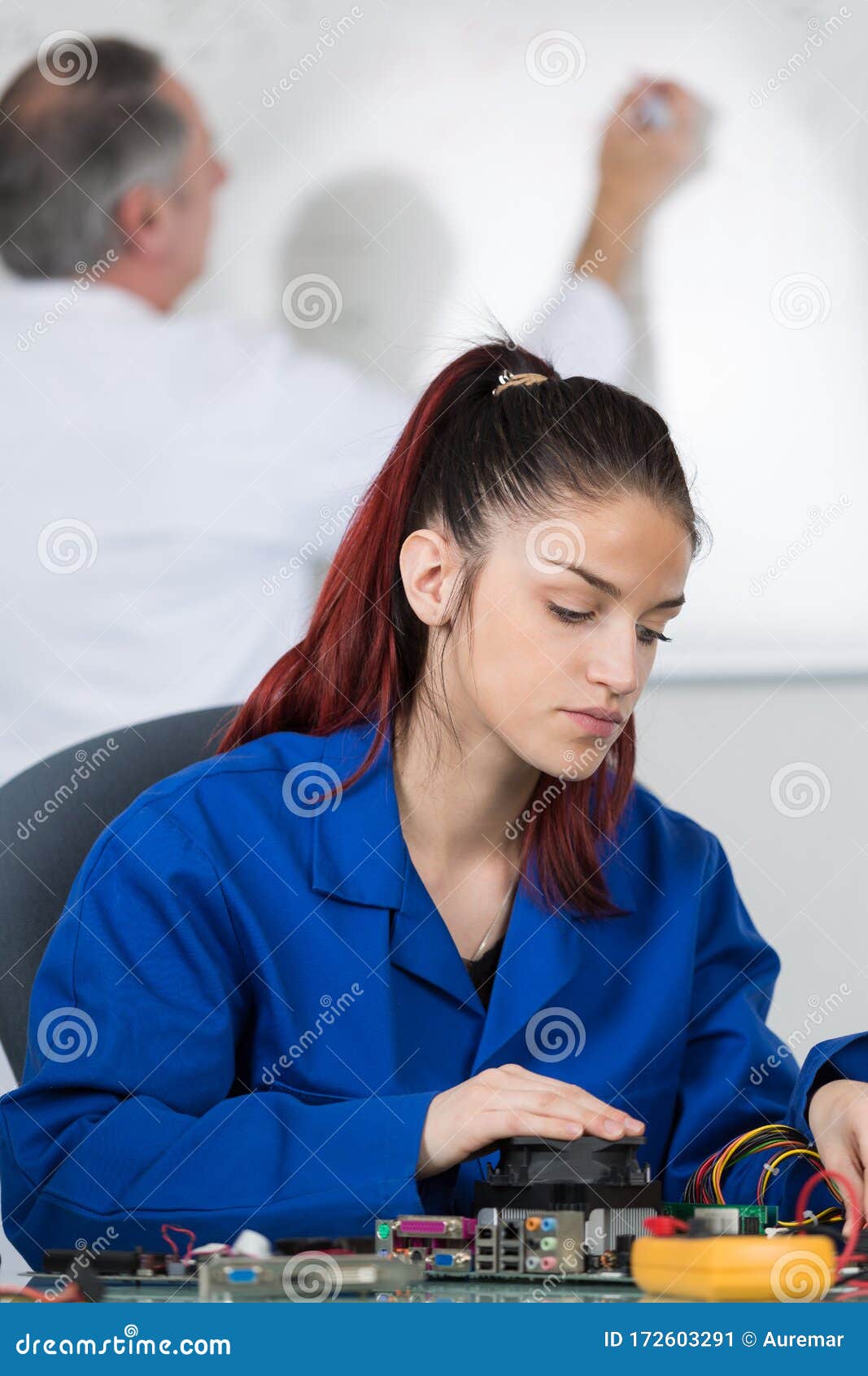 Young Woman Using Multimeter Stock Image - Image of class, outlet ...
