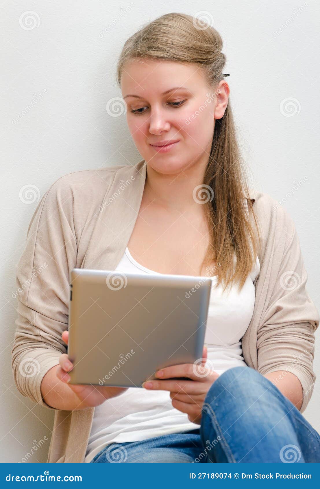 Young Woman Using Tablet Computer Stock Photo - Image of casual ... Young Woman Using Tablet Computer Stock Photo - Image of casual ...