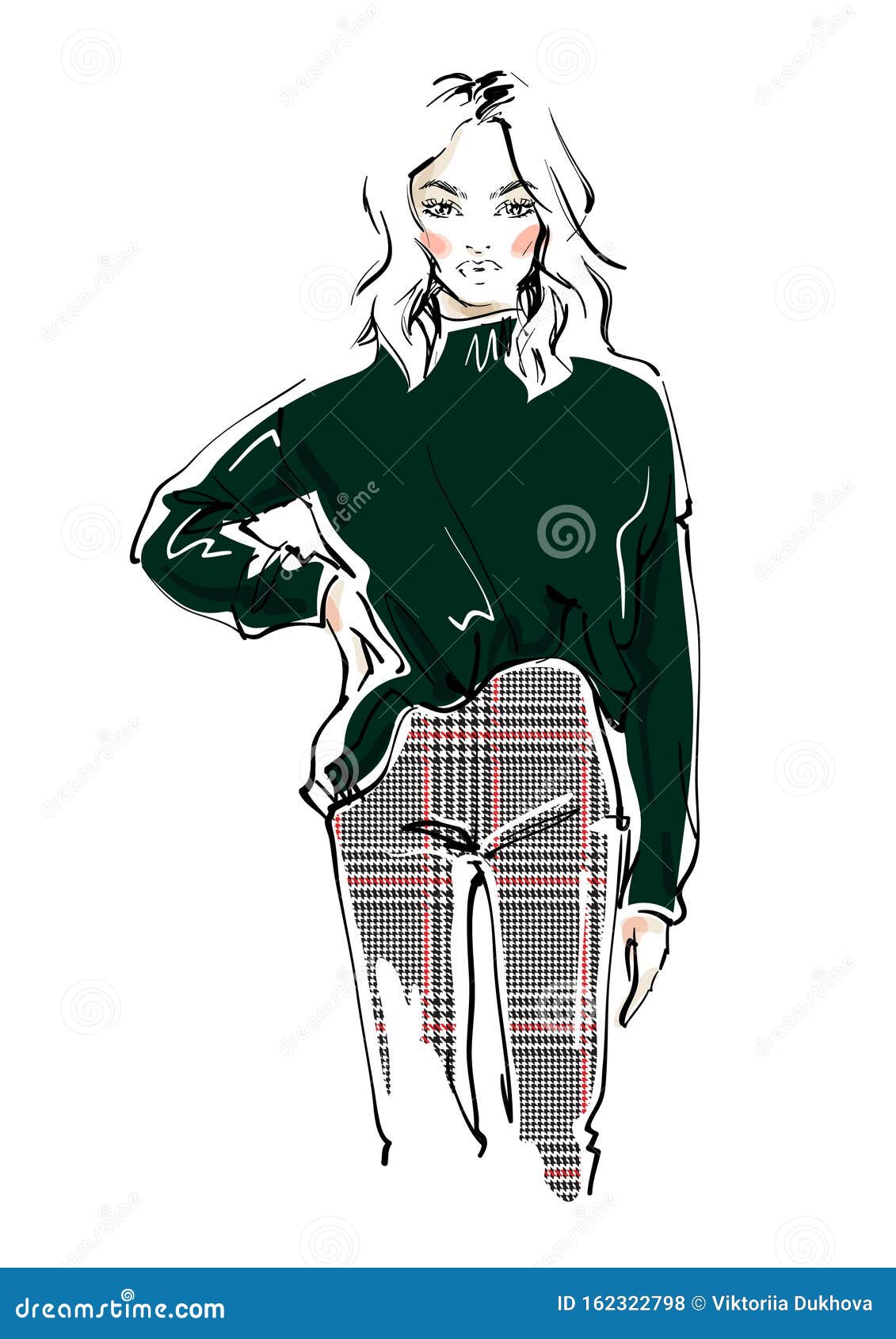 Young woman vector sketch stock illustration. Illustration of fall ... Young woman vector sketch stock illustration. Illustration of fall ...