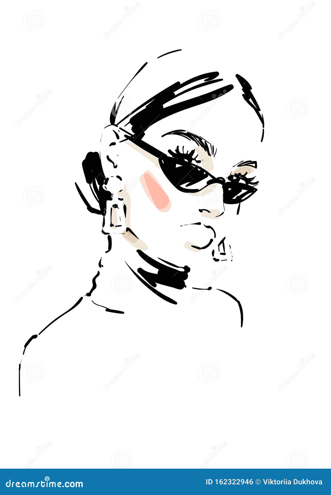Young woman vector sketch stock illustration. Illustration of drawing ... Young woman vector sketch stock illustration. Illustration of drawing ...