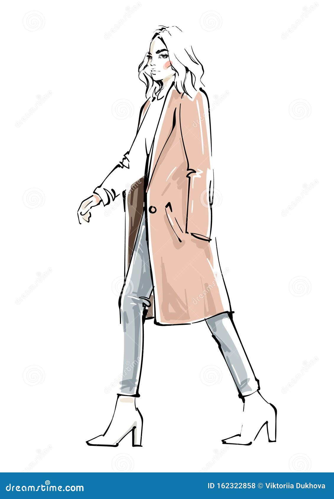 Young woman vector sketch stock illustration. Illustration of ... Young woman vector sketch stock illustration. Illustration of ...