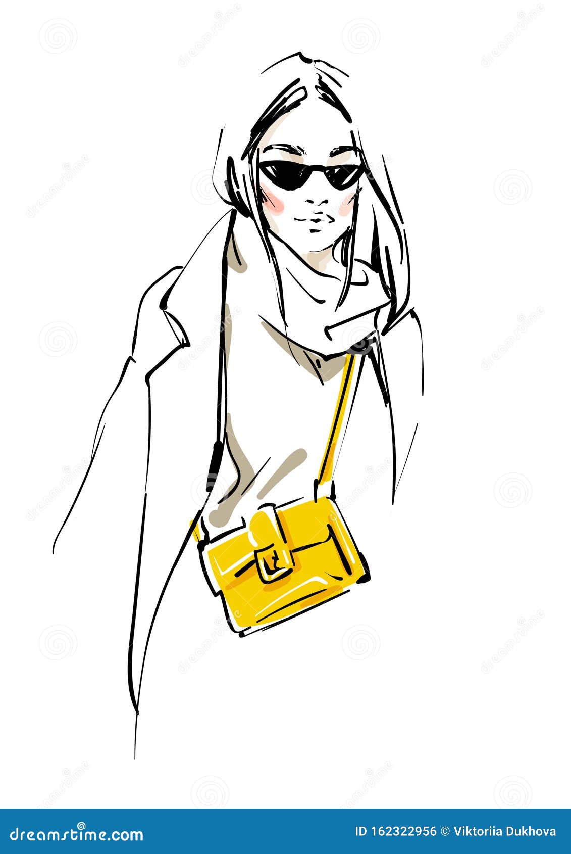 Young woman vector sketch stock illustration. Illustration of hand ... Young woman vector sketch stock illustration. Illustration of hand ...