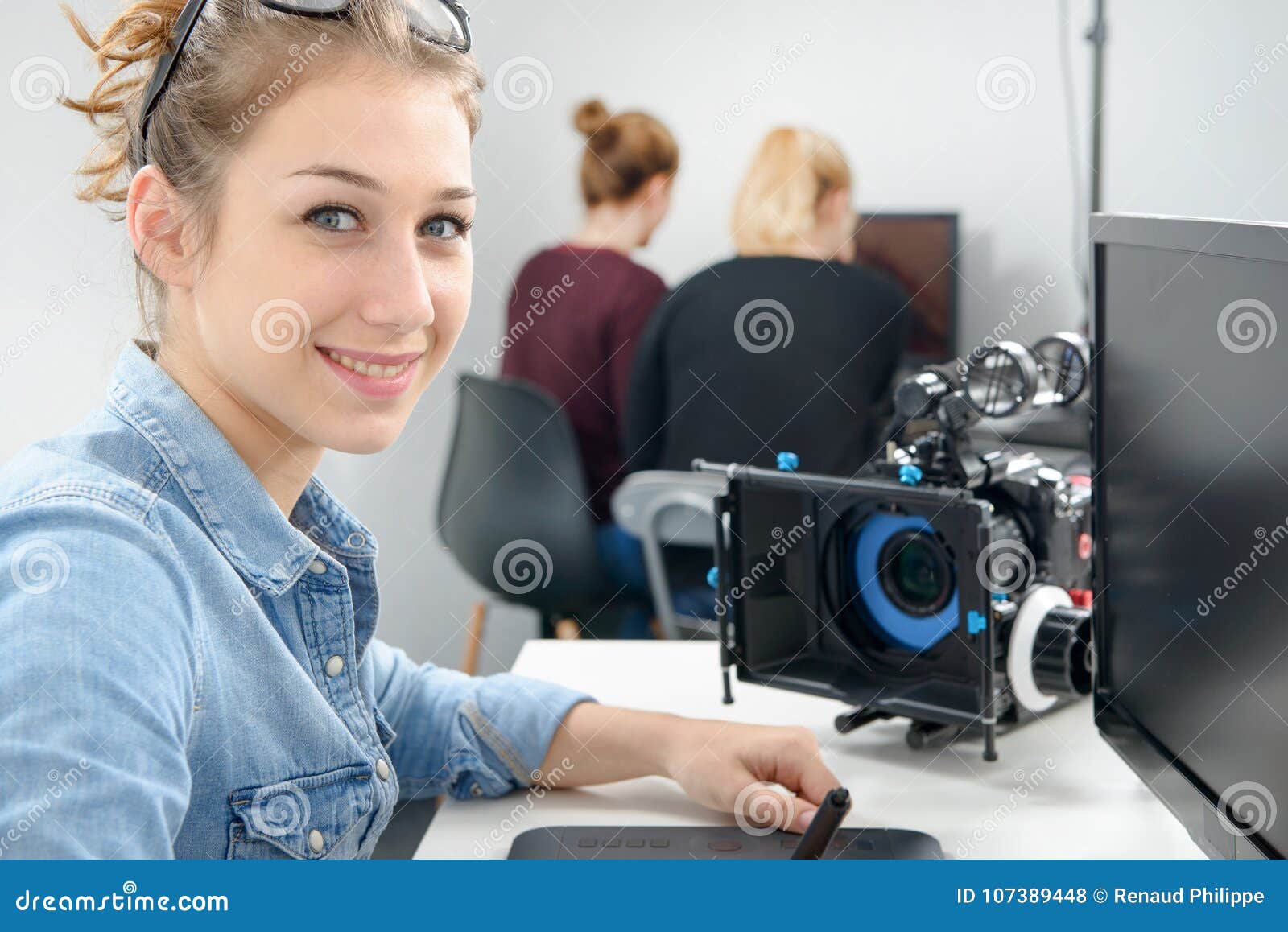 Young Woman Video Editor Working in Studio Stock Photo - Image of ... Young Woman Video Editor Working in Studio Stock Photo - Image of ...