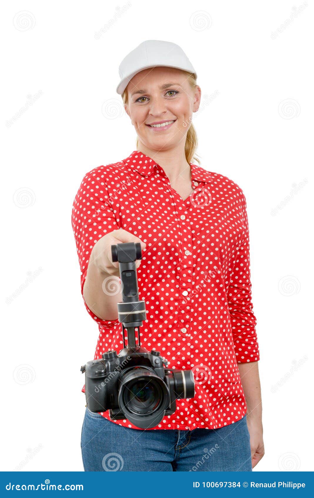 Woman Videographer Using Steady Cam, Stock Photo - Image of woman ...