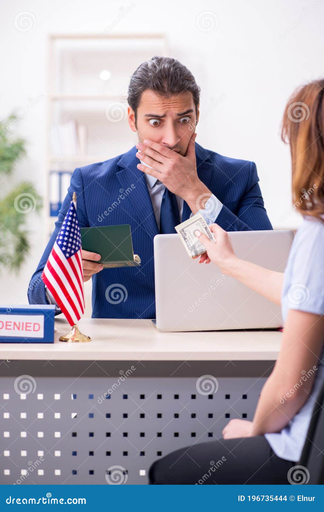 Young Woman Visiting American Embassy for Visa Stock Photo - Image of ...
