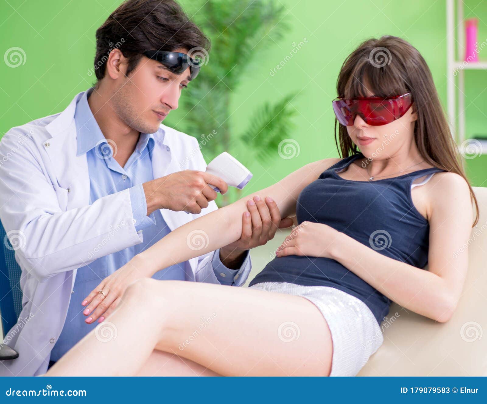 Young Woman Visiting Doctor Dermatologist Stock Image Image Of