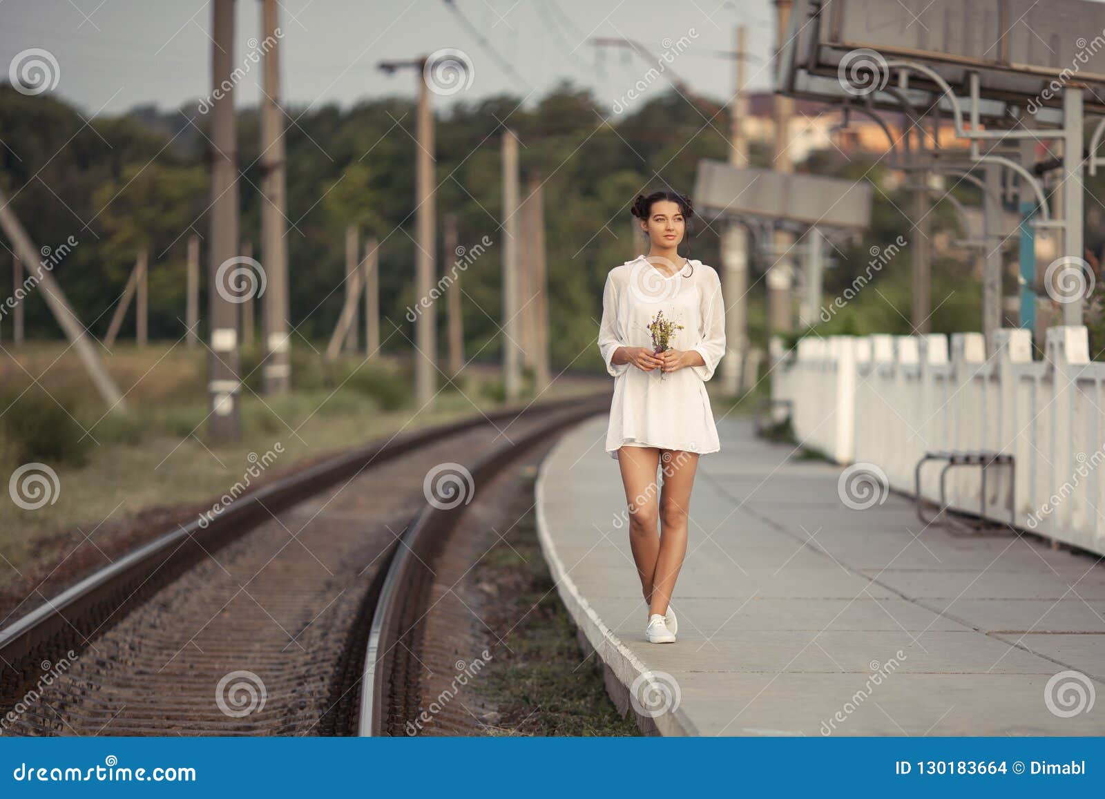 Young Woman Waiting for Someone Stock Photo - Image of girl, departure ...