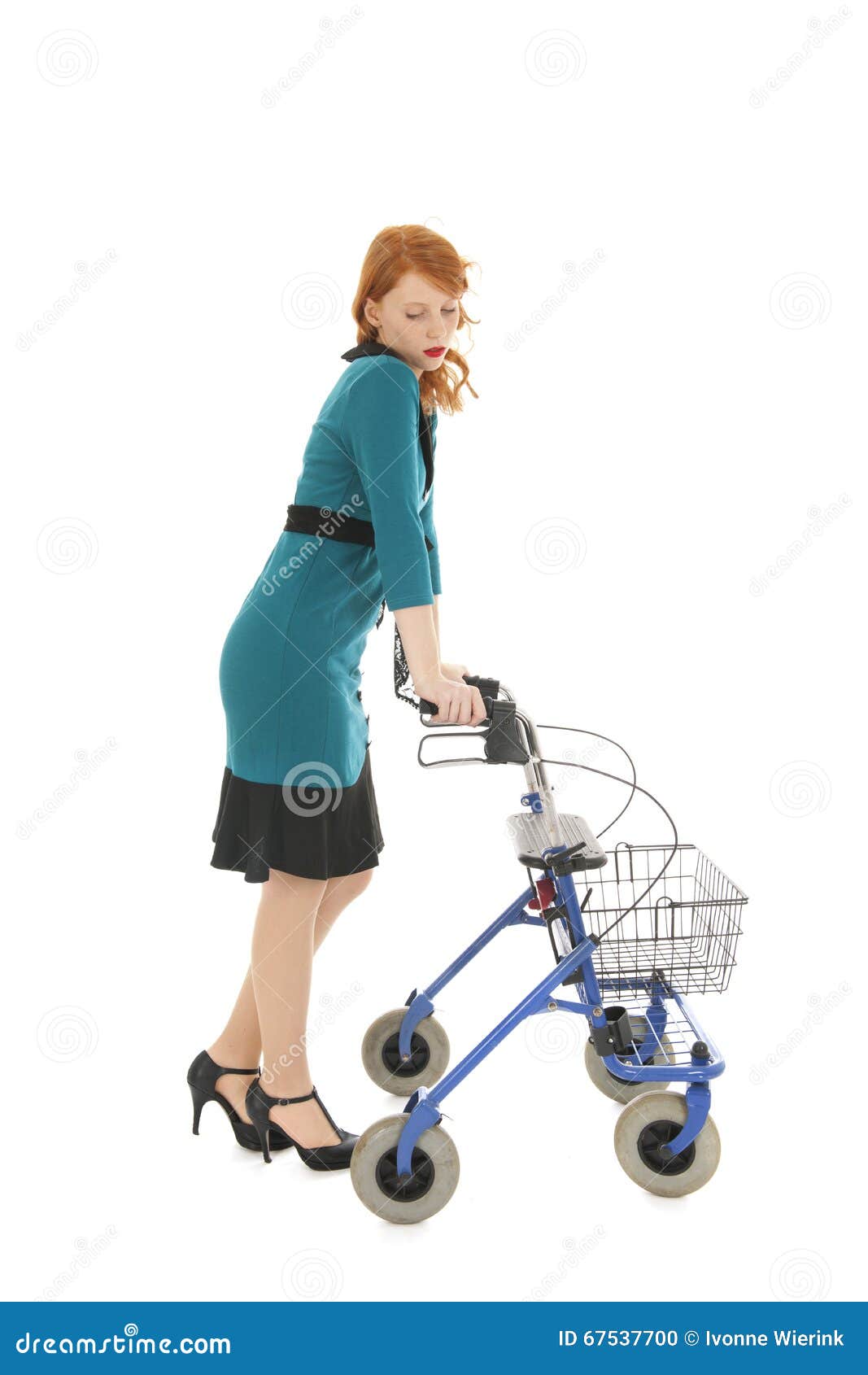 Young woman with walker stock photo. Image of young, attractive - 67537700