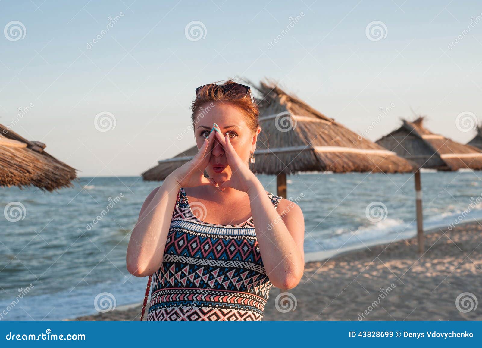 Young Woman Walking Along a Sandy Beach Stock Image - Image of straw ...