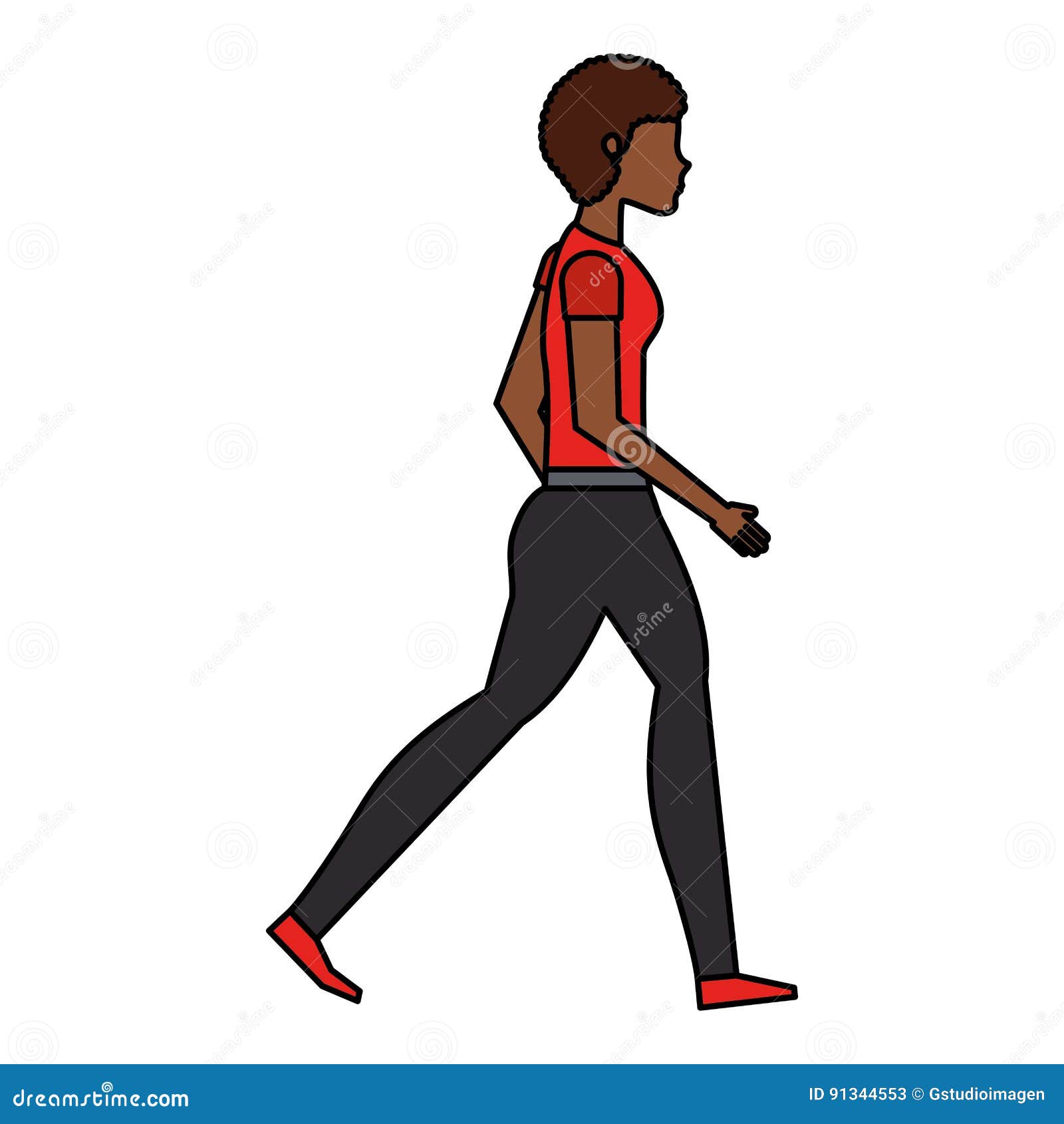 Young Woman Walking Character Stock Vector - Illustration of people ...