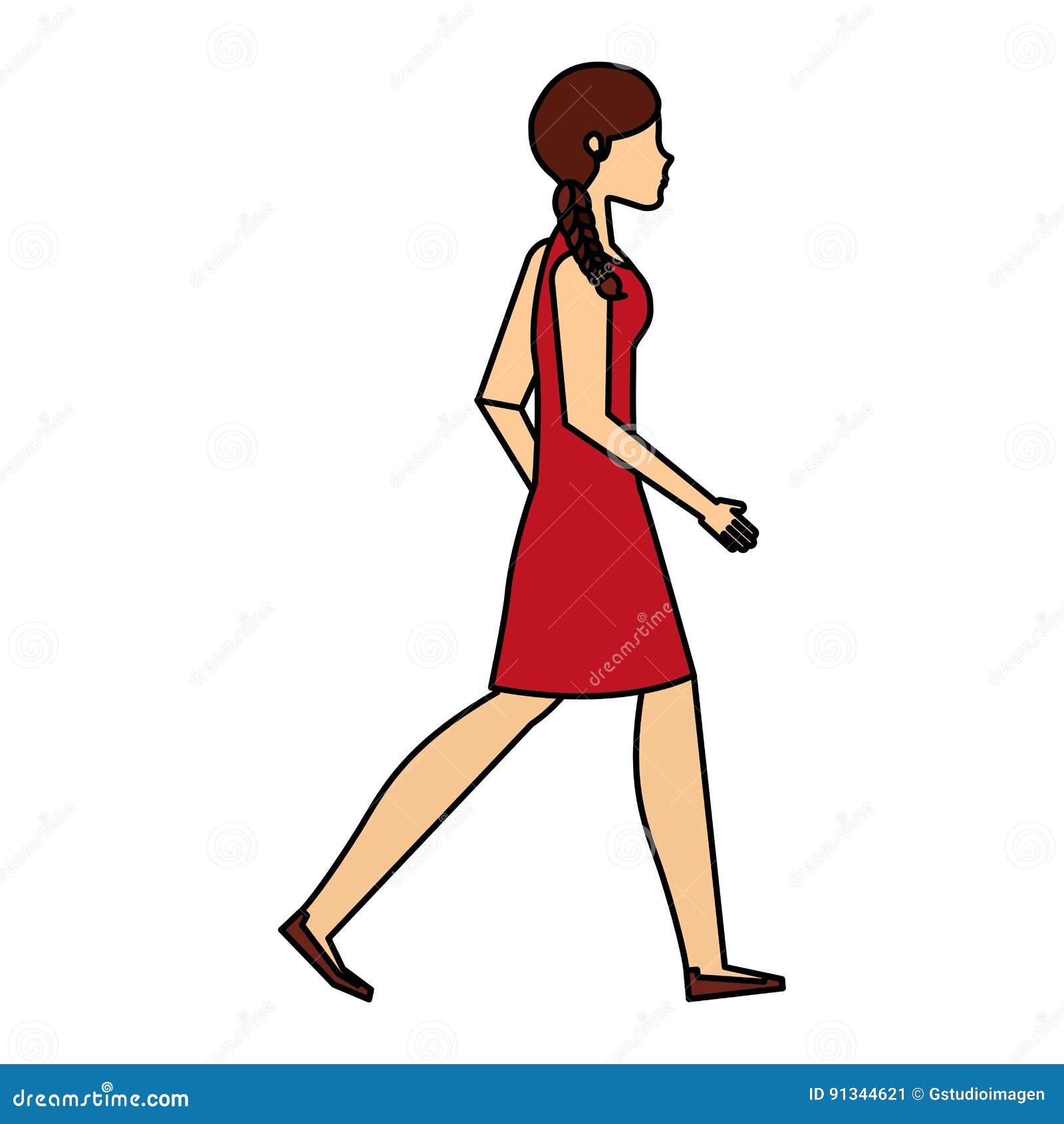 Young Woman Walking Character Stock Vector - Illustration of model ...