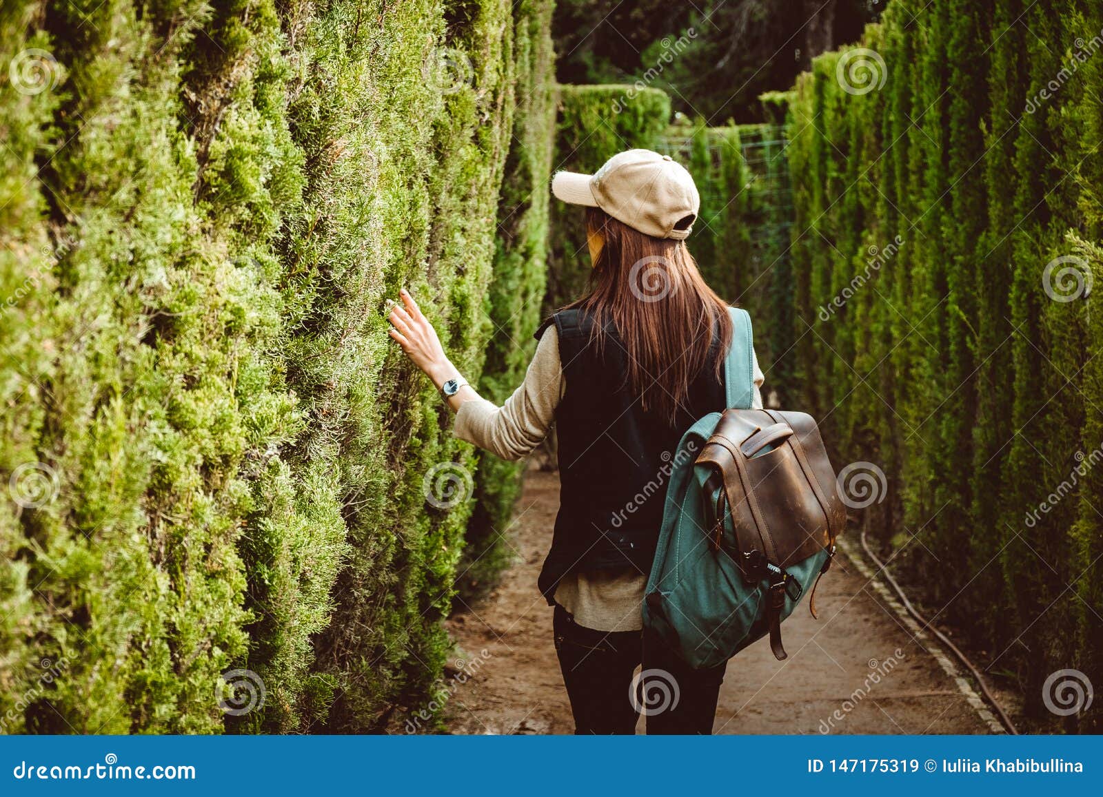 Young Woman Walking in the Park Labyrinth Editorial Stock Image - Image ... Young Woman Walking in the Park Labyrinth Editorial Stock Image - Image ...
