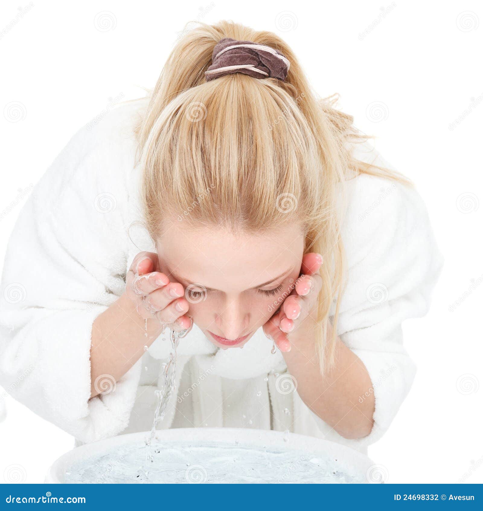 Young woman washing face stock photo. Image of bath, hygiene - 24698332