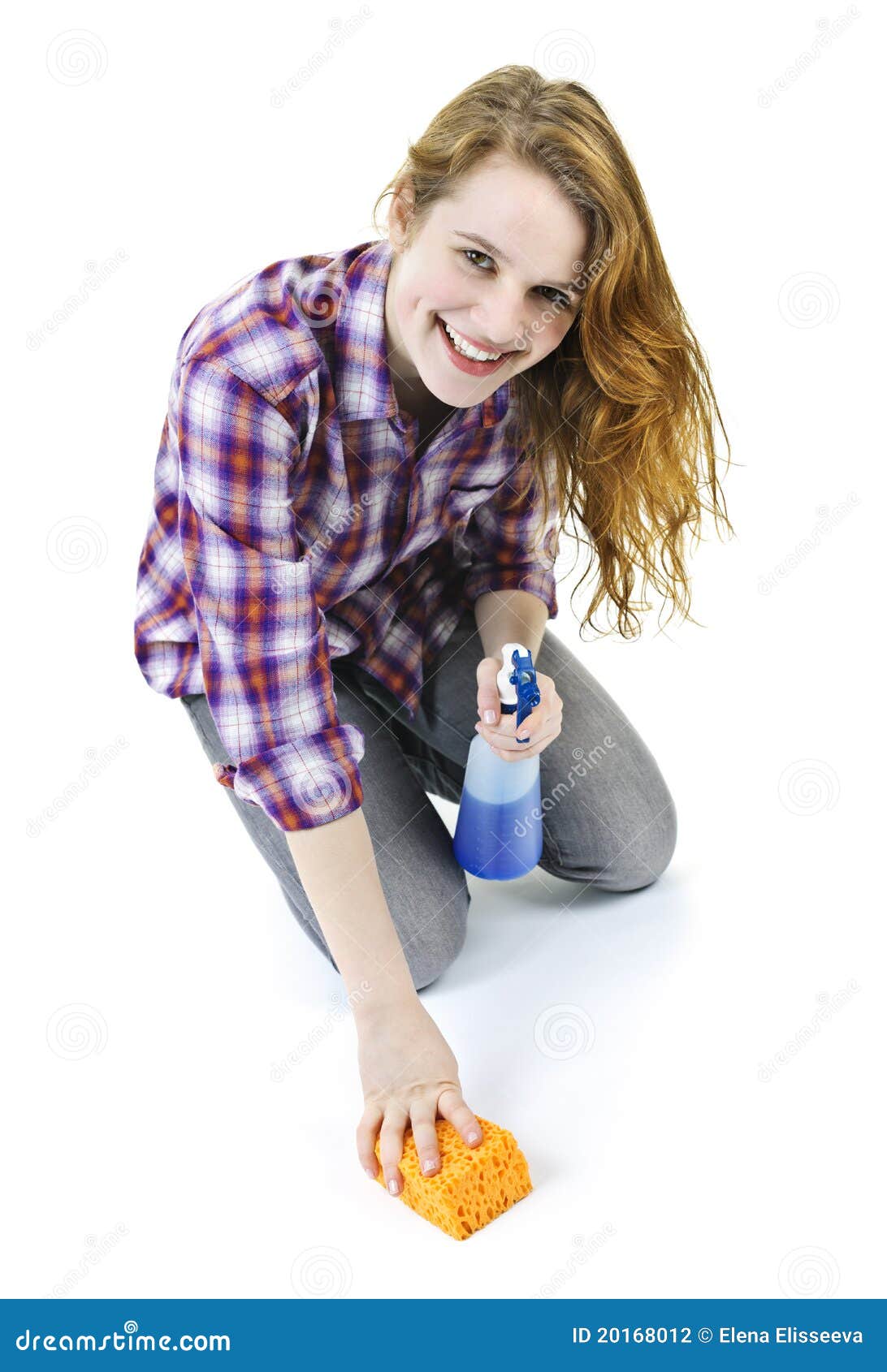 Young woman washing floor stock photo. Image of cleaning - 20168012