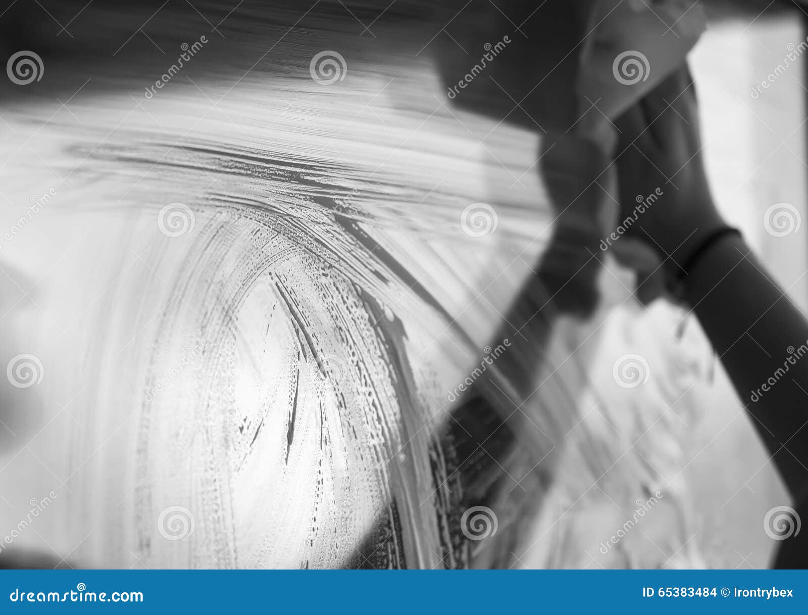 Young Woman Washing Windows Stock Photo - Image of female, sunny: 65383484