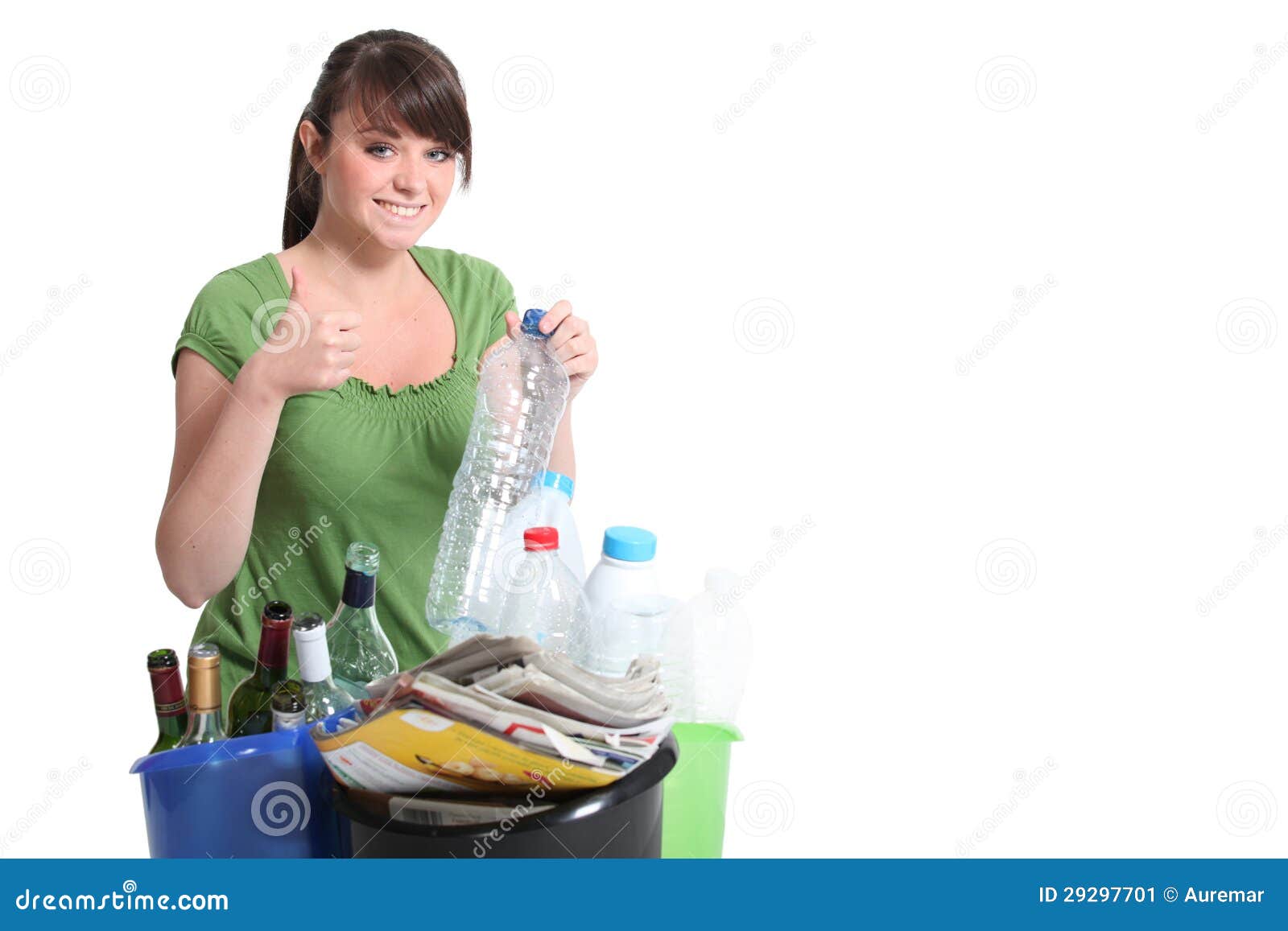 Young woman waste sorting stock image. Image of reusable - 29297701