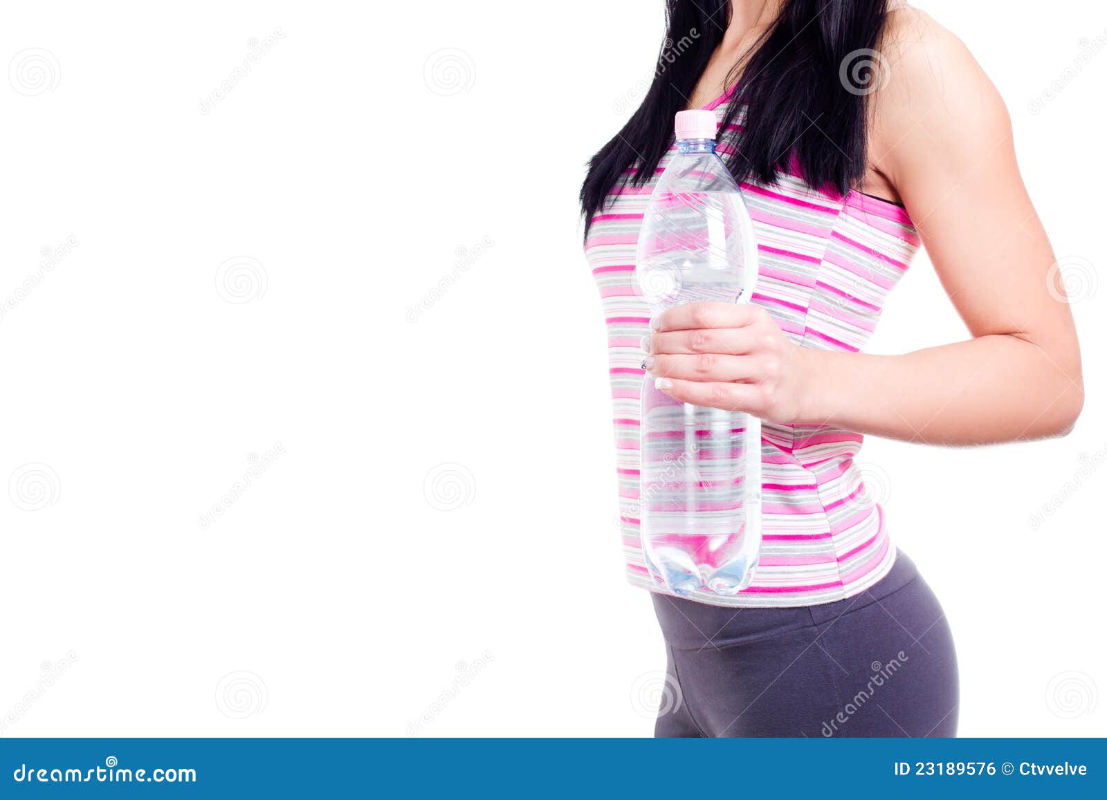 Young Woman with a Water Bottle Stock Photo - Image of isolated ...