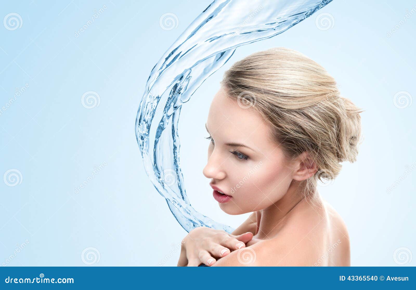 Young Woman with Water Splash Stock Photo - Image of attractive ...