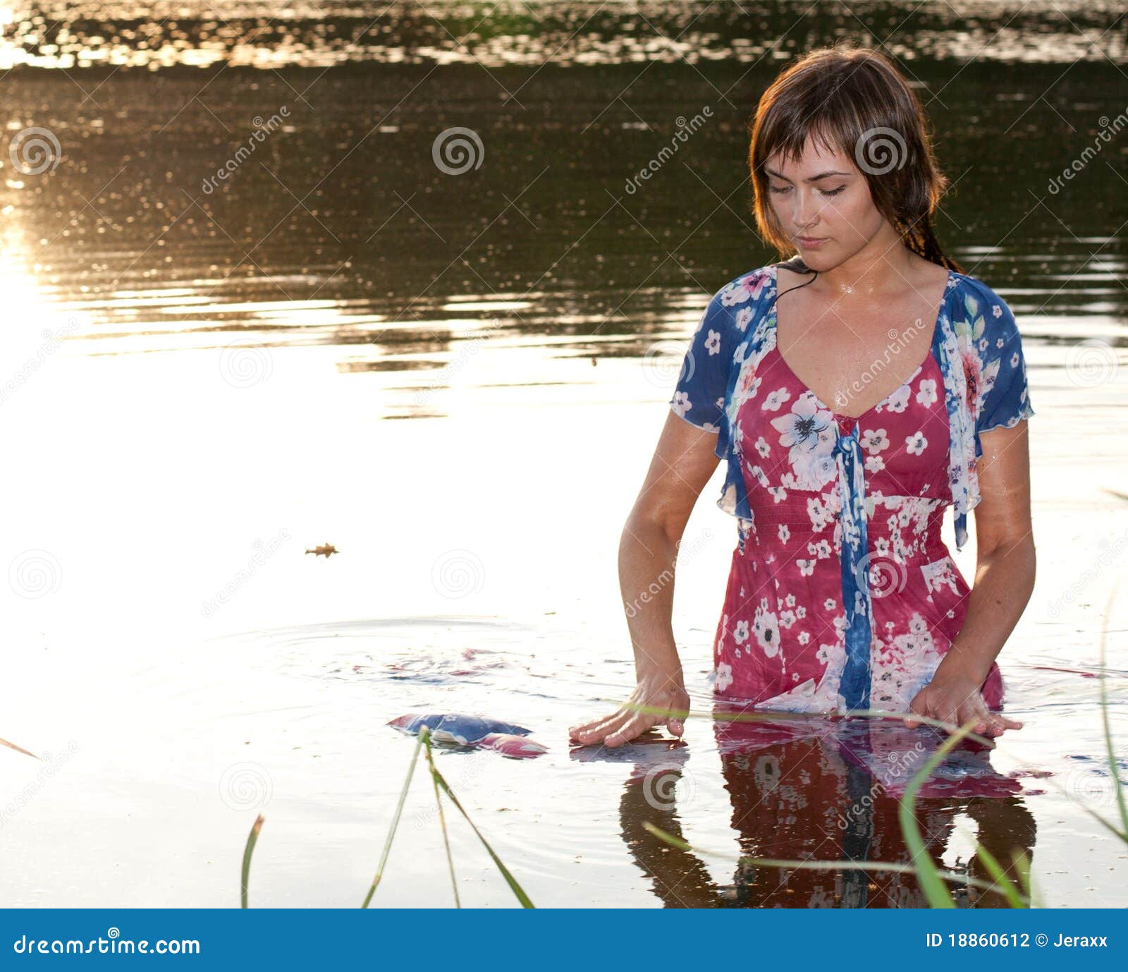 Young woman water thinking stock photo. Image of girl - 18860612