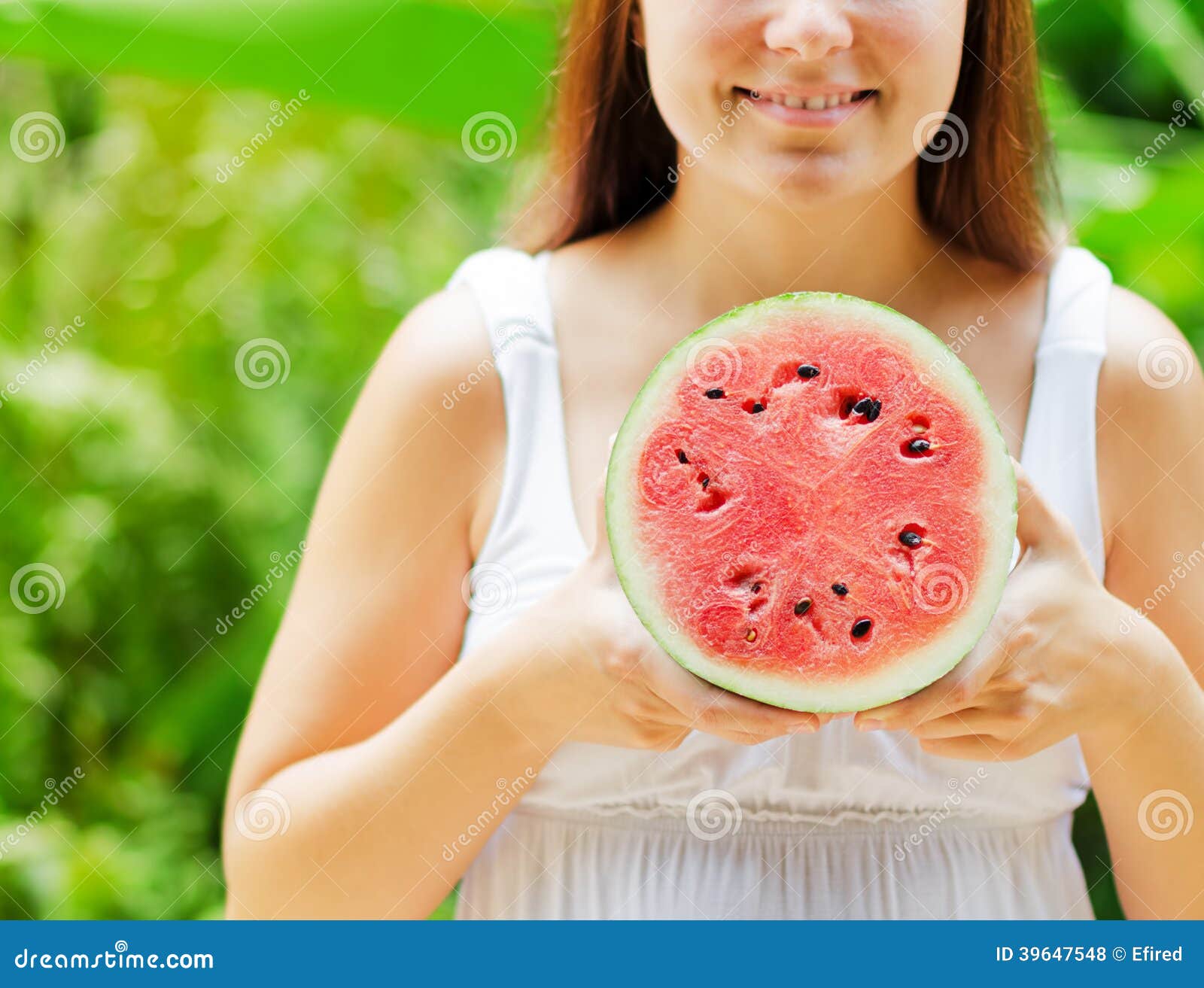 Young Woman with Watermelon Stock Photo - Image of beauty, eating: 39647548