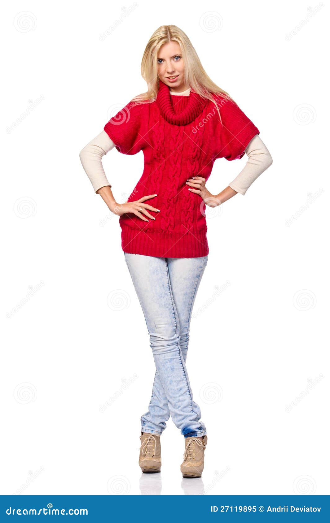 Young Woman Wearing Warm Sweater Stock Image - Image of beautiful ...