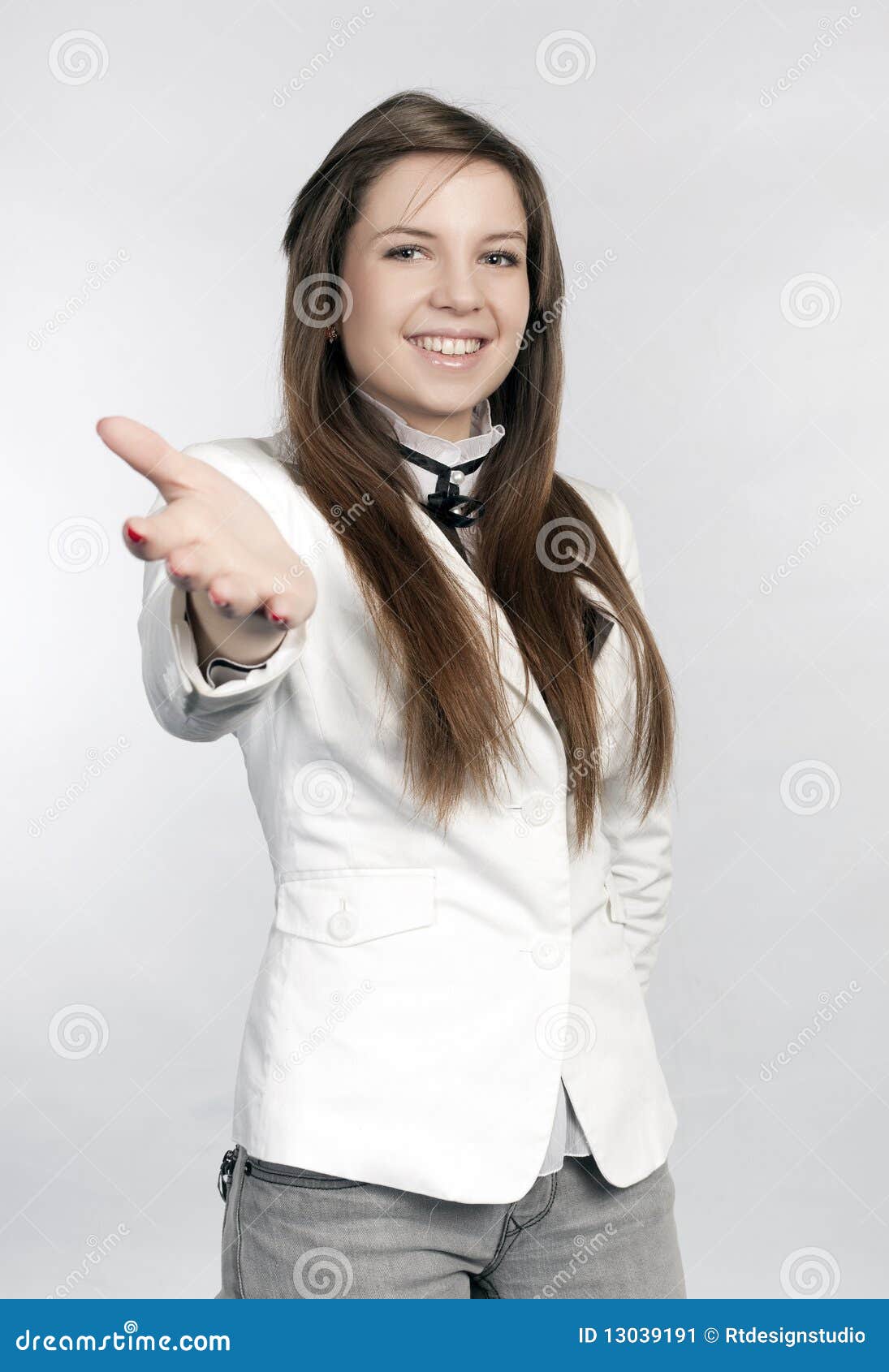 Young woman, welcome stock image. Image of face, chic - 13039191