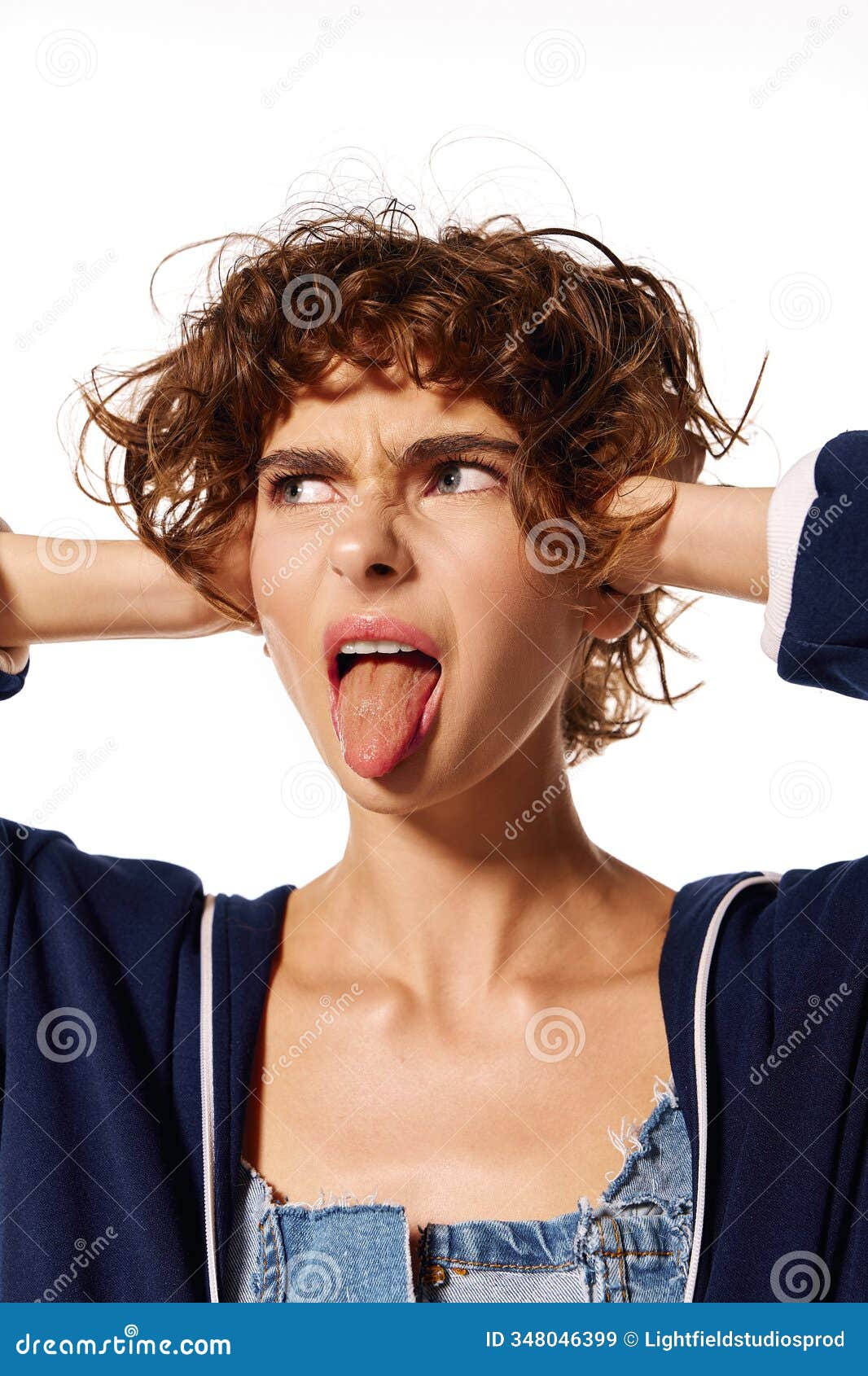 Young Woman Expresses Playful Defiance With Stock Image Image Of
