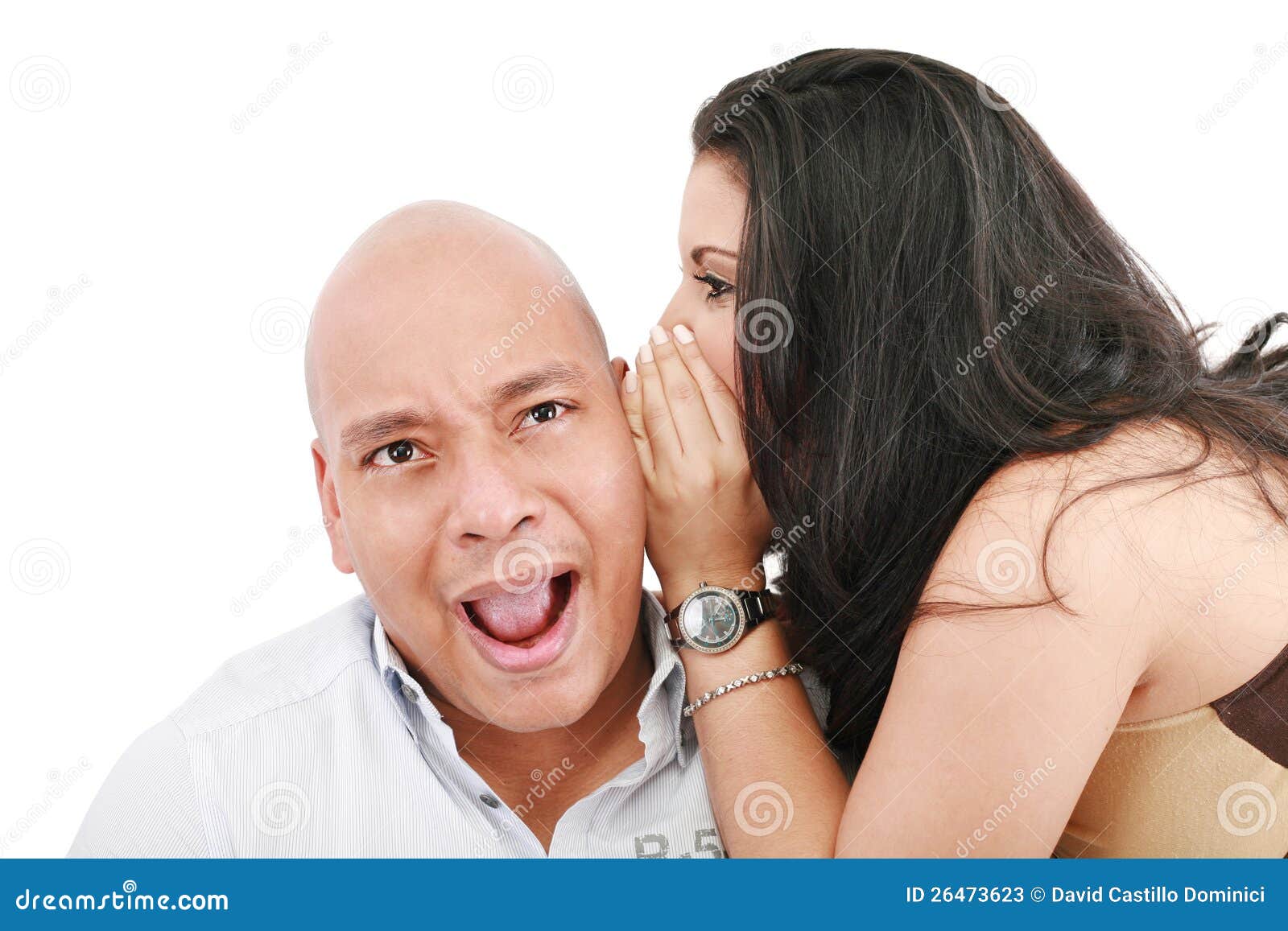 Young Woman Whispering in Her Husband Ear Stock Image - Image of ...
