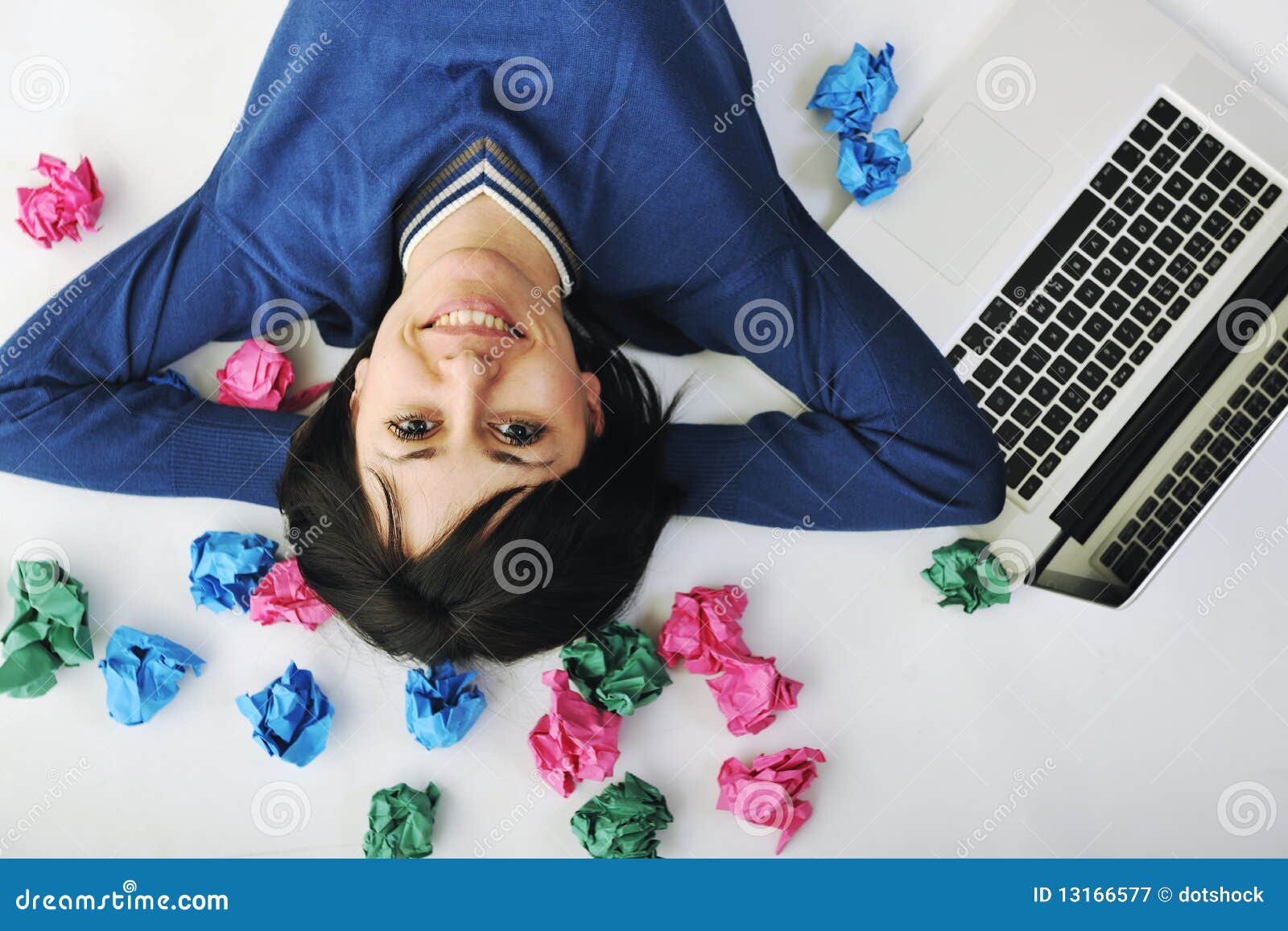 Young Woman on White Looking for Solutions Stock Image - Image of ...