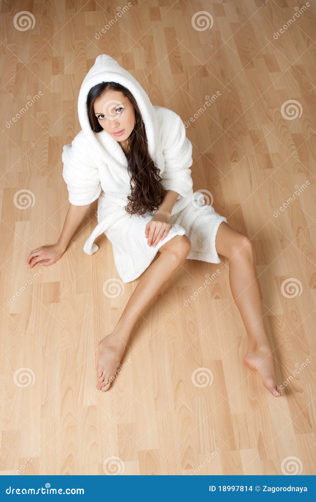 Young Woman in a White Robe Stock Photo - Image of woman, relax: 18997814