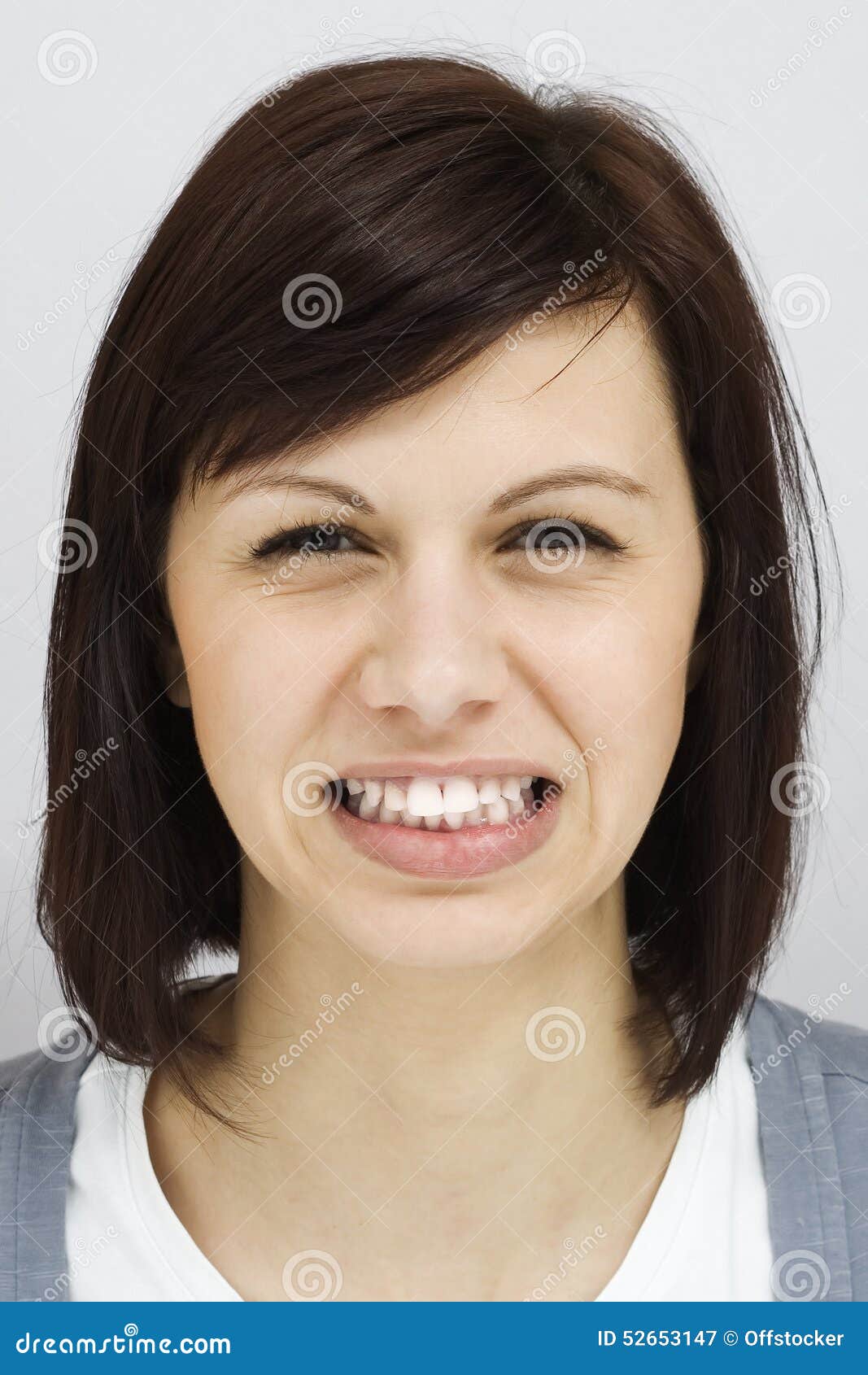 Young Woman With White Teeth Snarl Royalty-Free Stock Photo ...