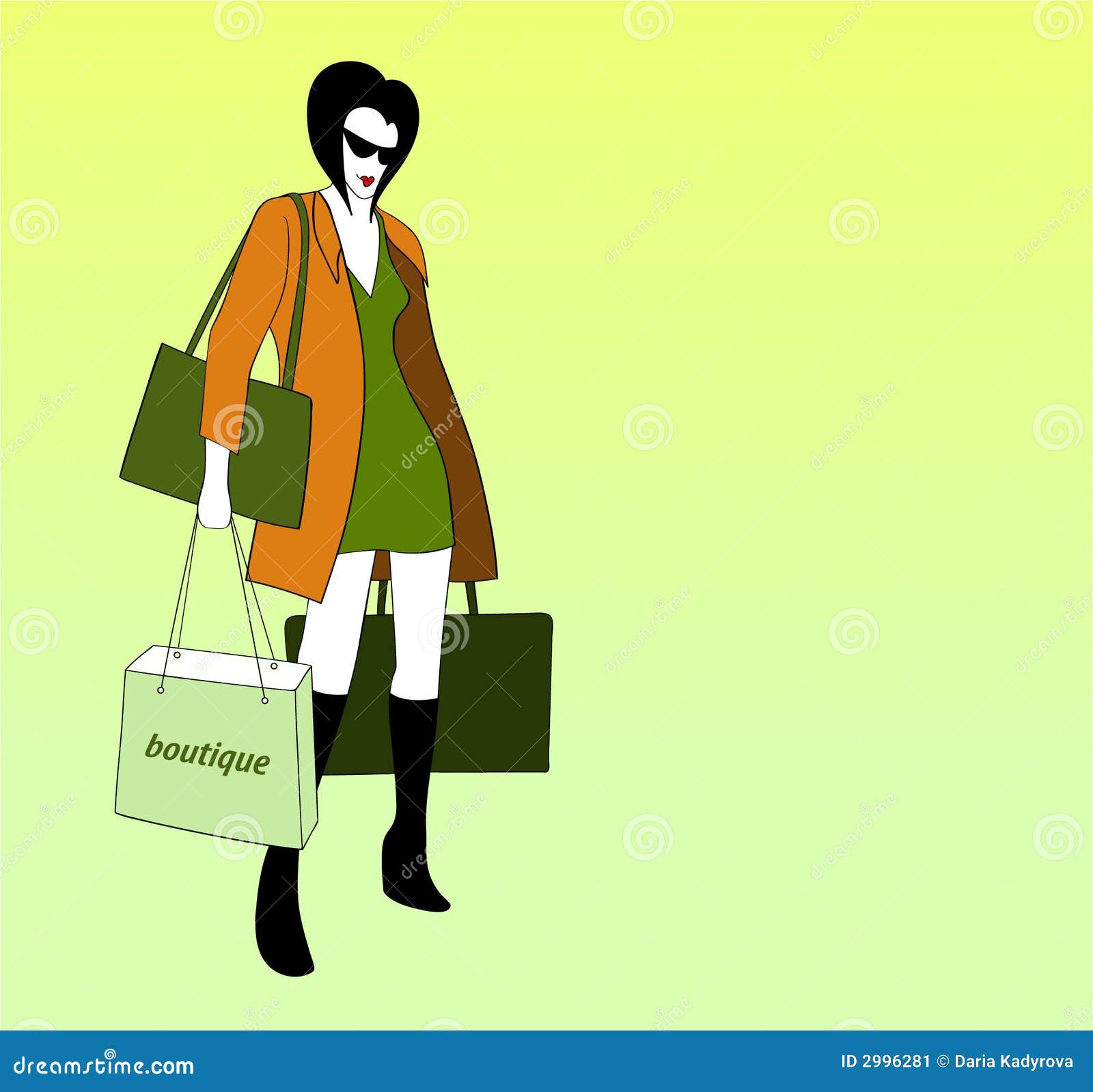 Woman In Window Isolated. Female Casement Waving His Arms. Vector ...