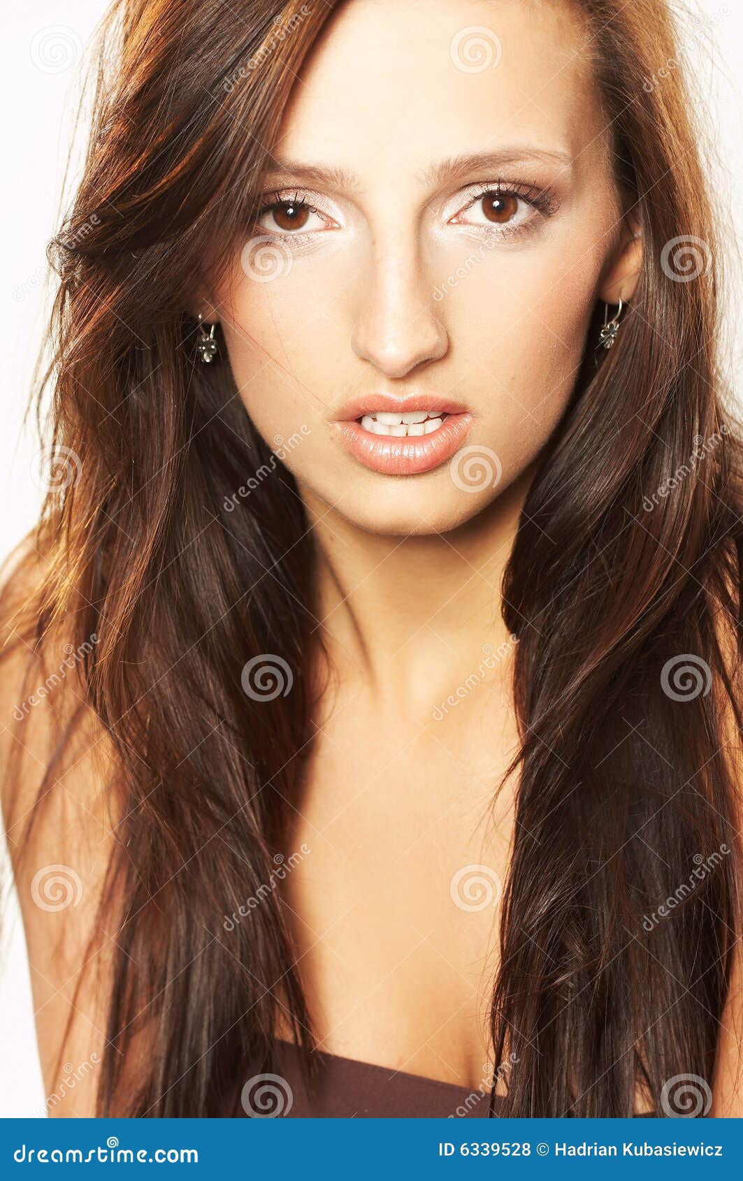 Young Woman with Windswept Hair Stock Photo - Image of beautiful ...