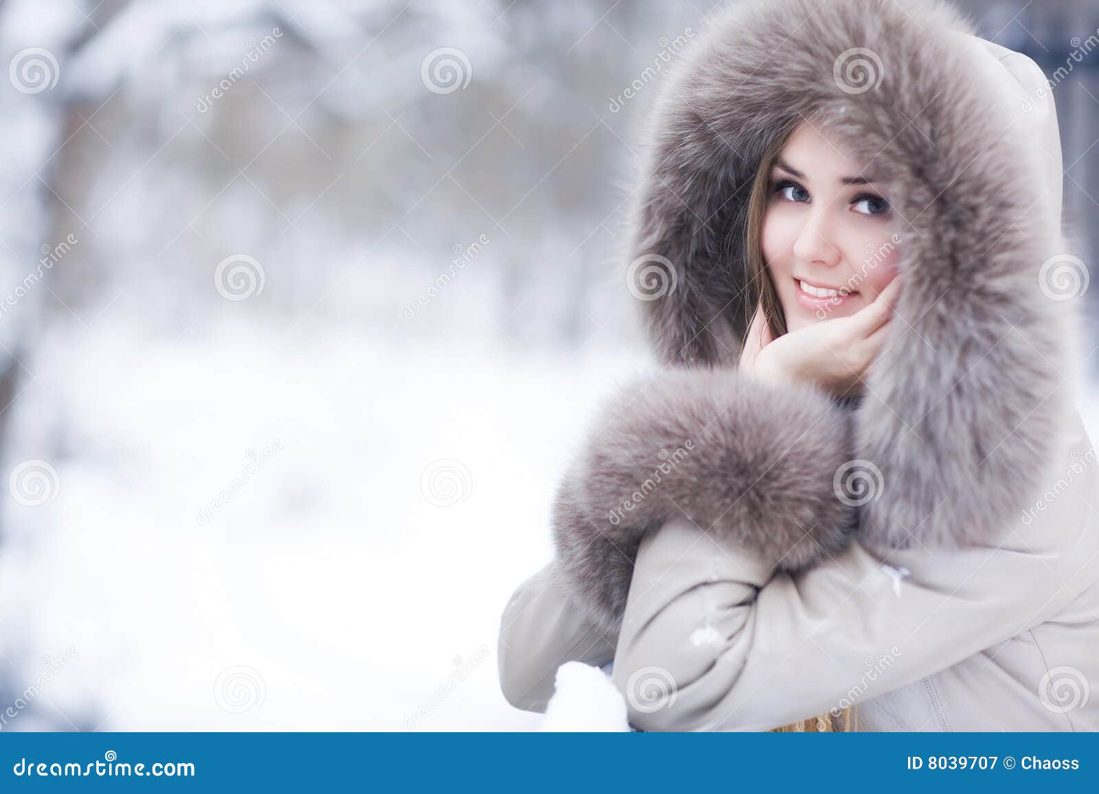 Young Woman Winter Portrait Stock Image - Image of woman, snow: 8039707