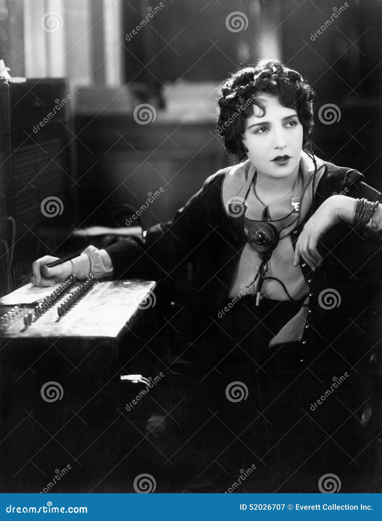 Young Woman Working As a Telephone Operator Stock Image - Image of ...