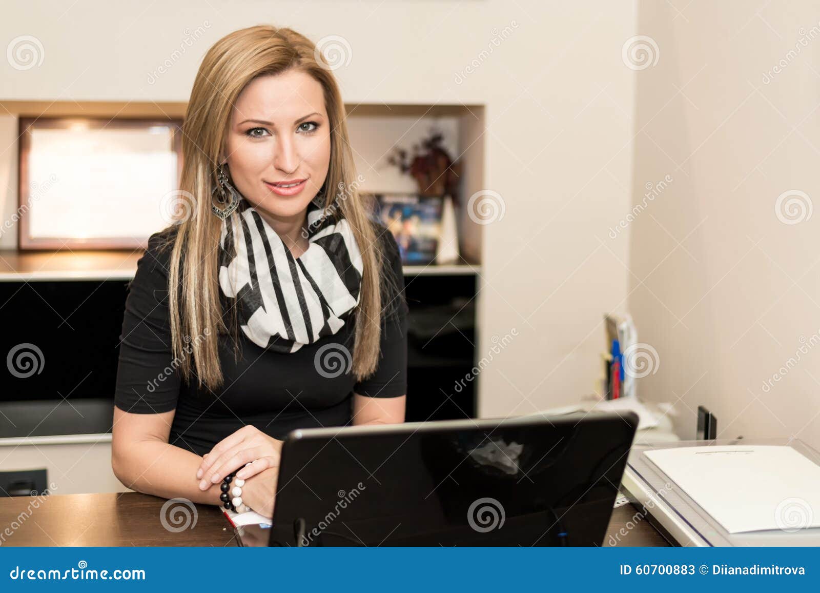 Young Woman Working with a Computer Stock Image - Image of person, lady ...