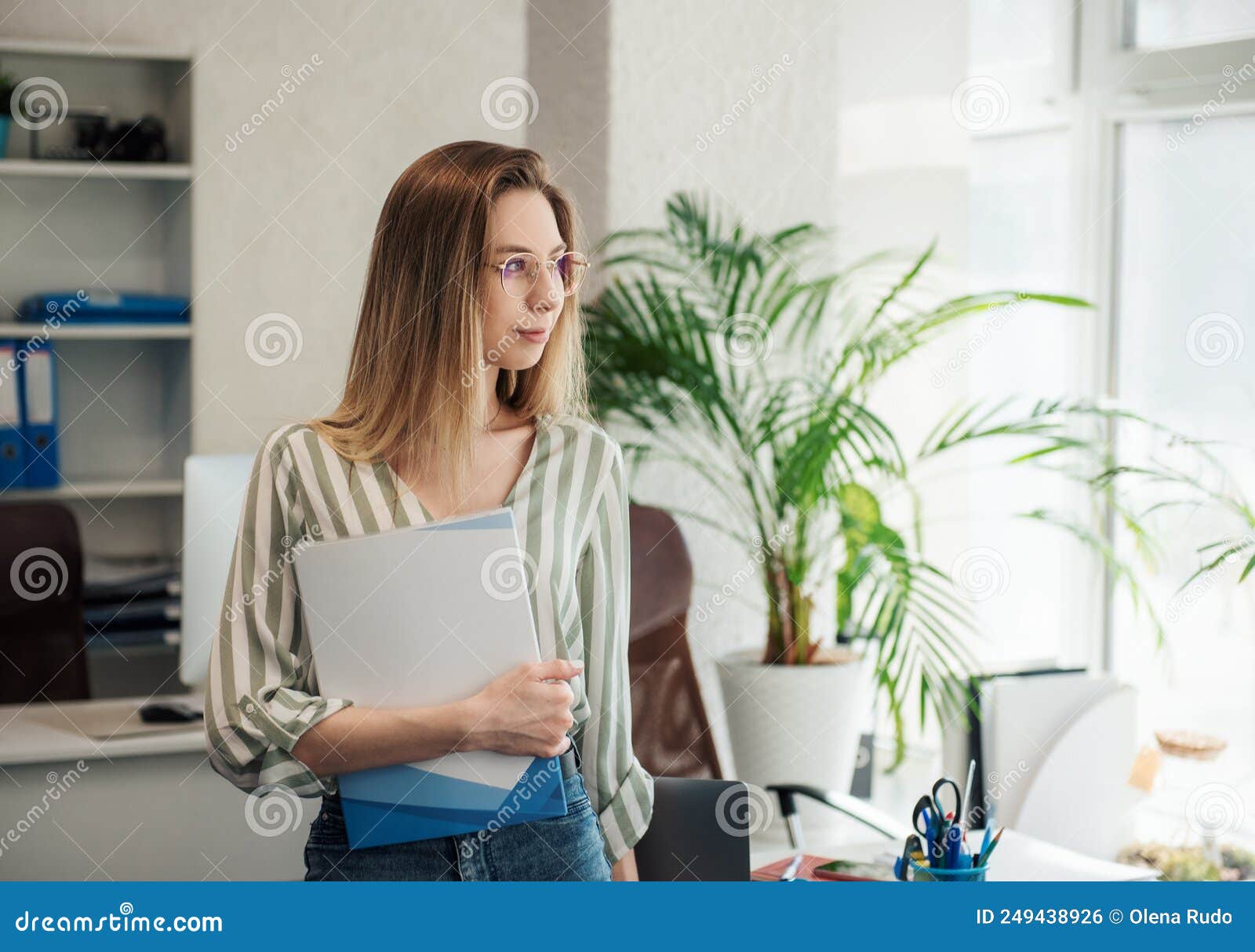 Young Woman Working on a Computer Stock Photo - Image of computer ...