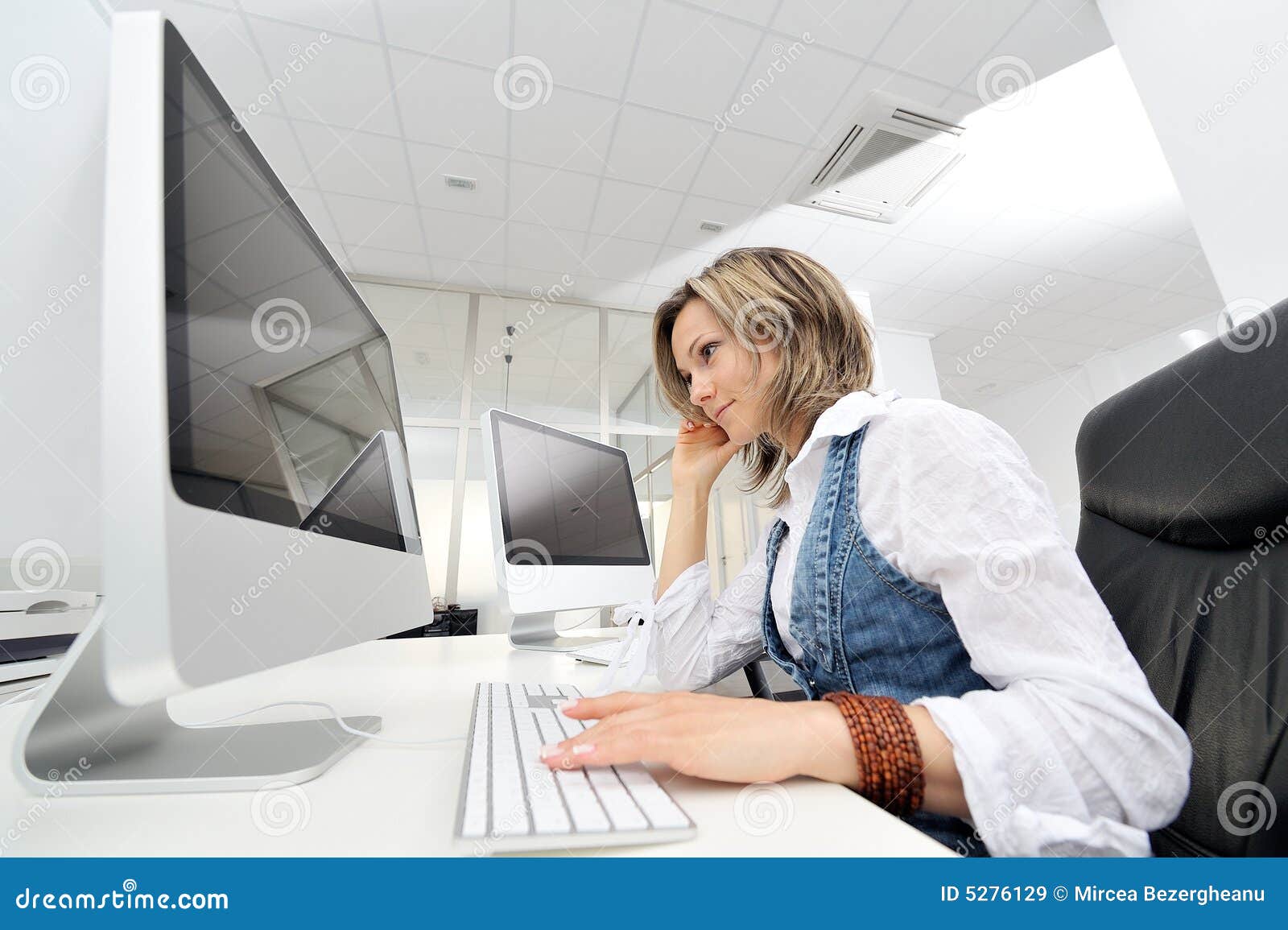 Young Woman Working at the Office Stock Image - Image of innovation ...