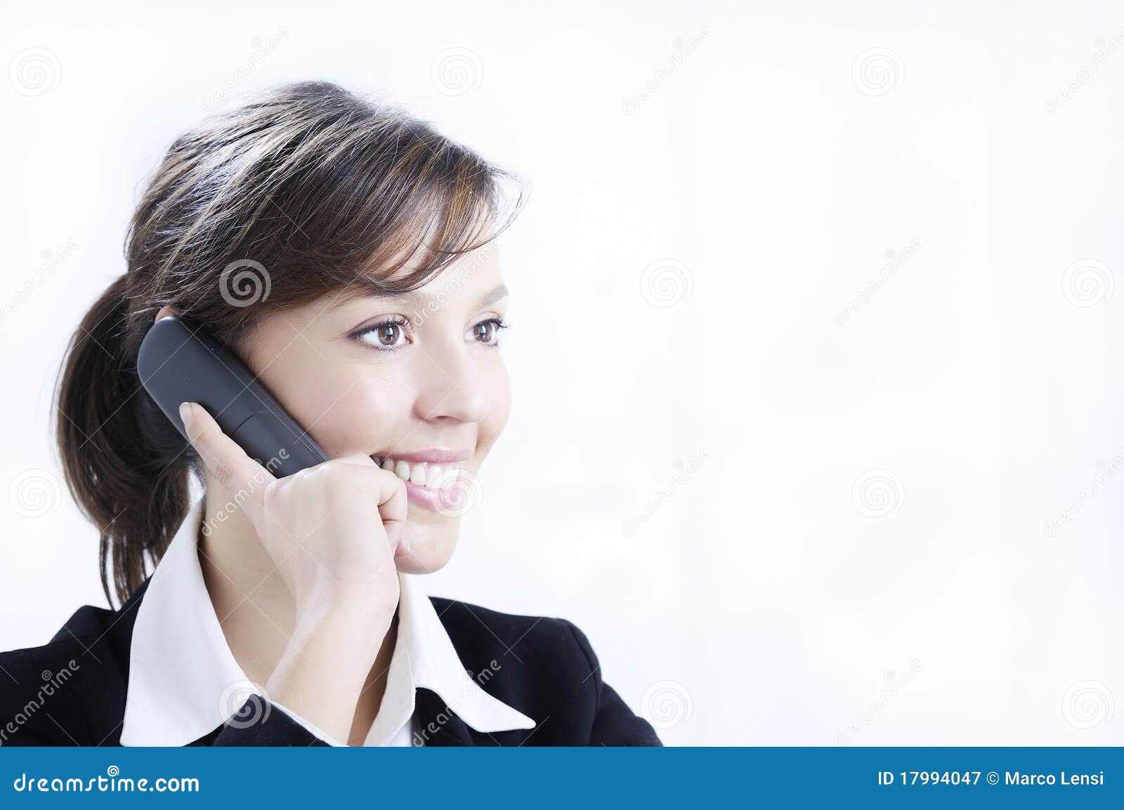 Young Woman Working in Office with Telephone Stock Image - Image of ...