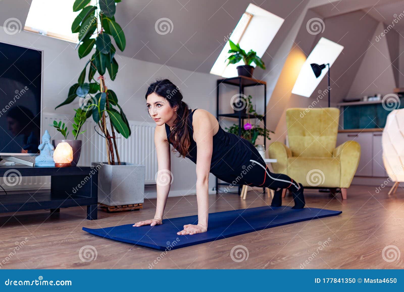 Home Workout during Lockdown Stock Photo - Image of health, leisure ...