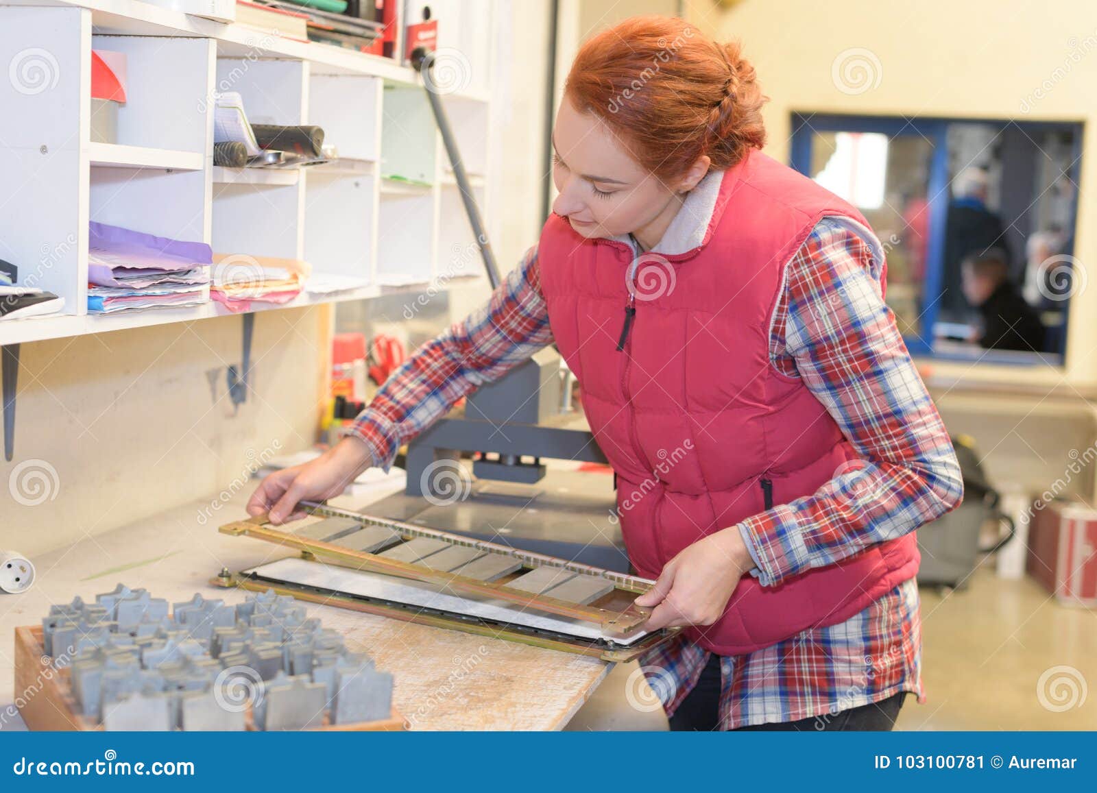Young Woman Working at Post Office Stock Image - Image of delivering ...