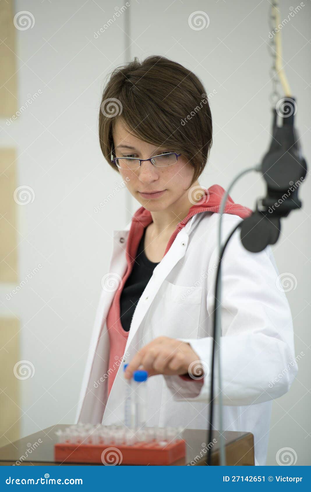 Young Woman Works in Laboratory Stock Image - Image of concentration ...