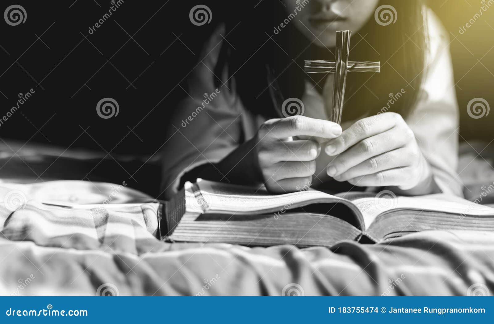 Young Woman Worship and Pray. Stock Photo - Image of holding, christian ...