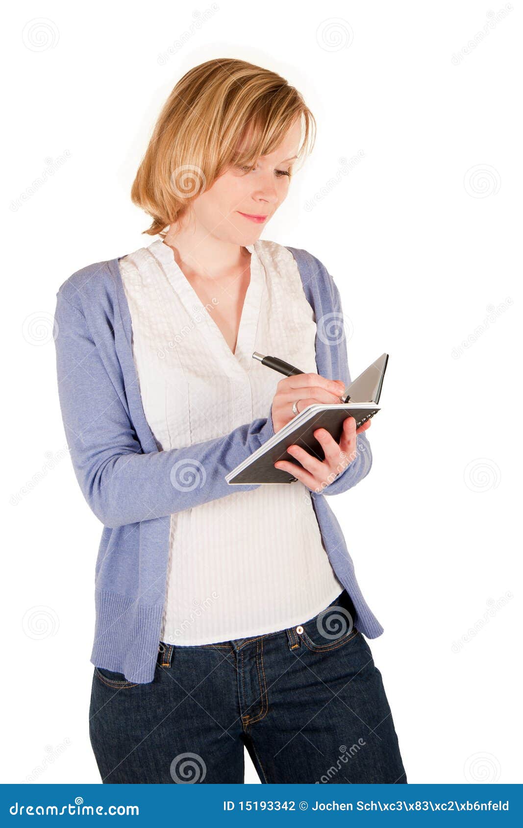 Young Woman Writes in a Notebook Stock Photo - Image of girl, beautiful ...